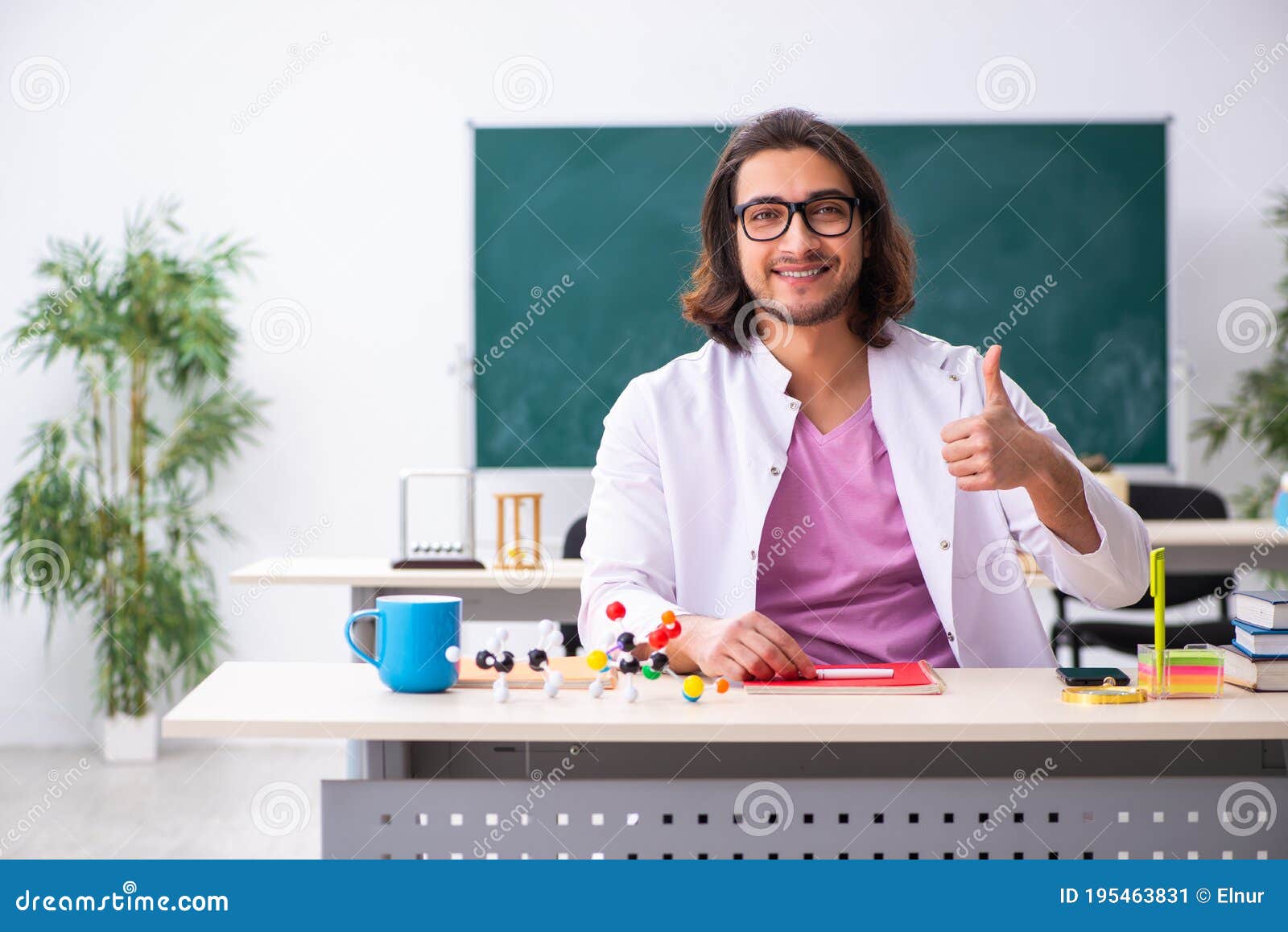 Young Male Physicist in the Classroom Stock Image - Image of revision ...