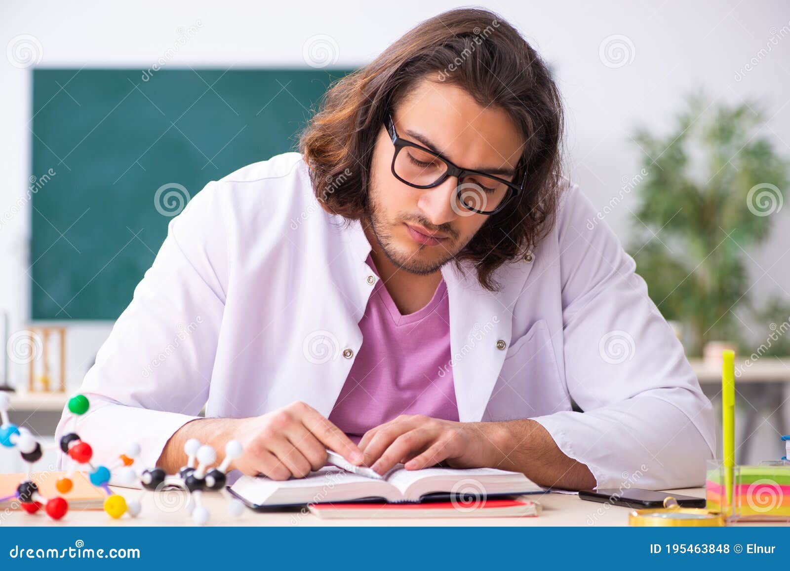Young Male Physicist in the Classroom Stock Photo - Image of discussing ...