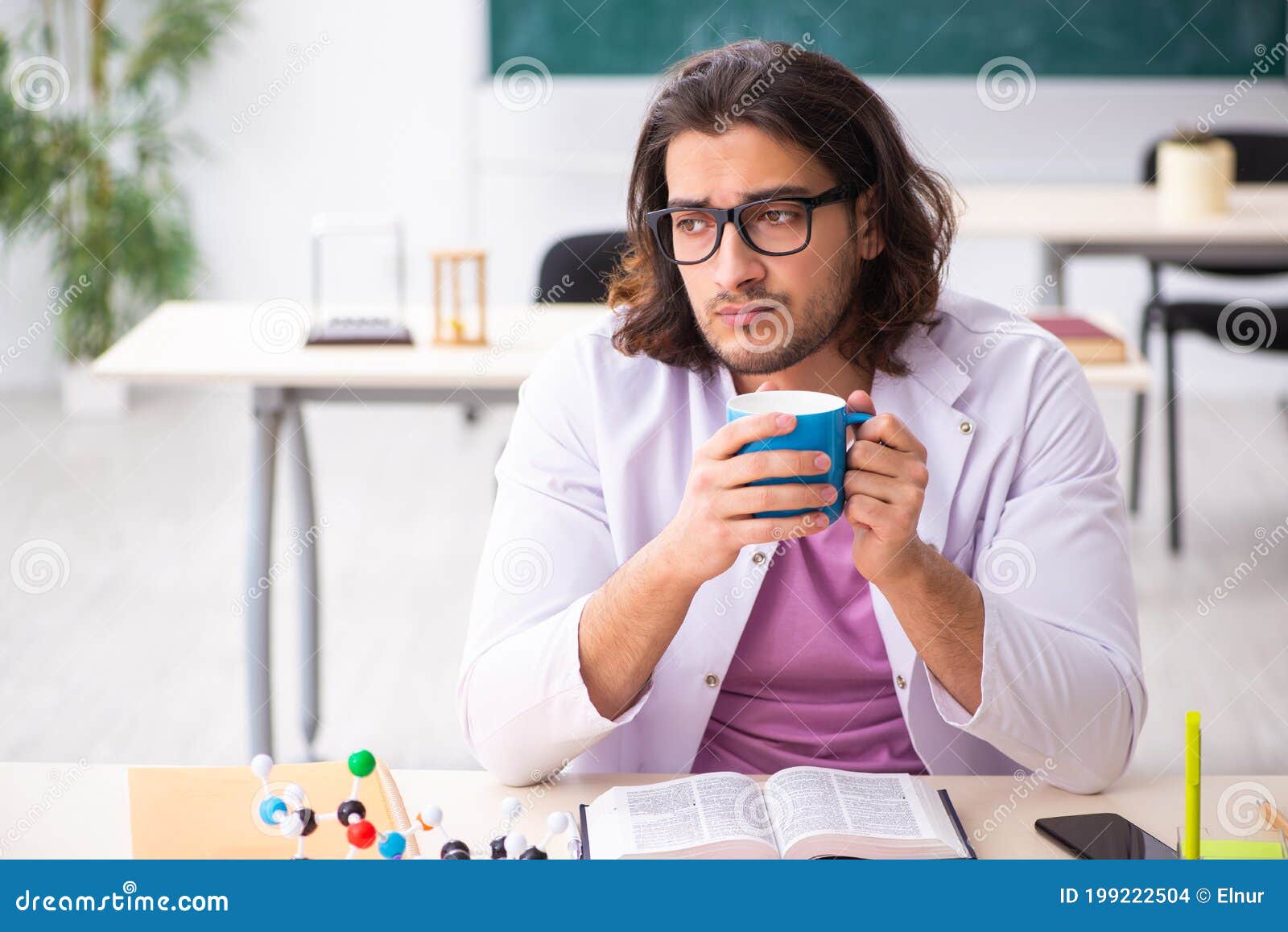 Young Male Physicist in the Classroom Stock Photo - Image of school ...