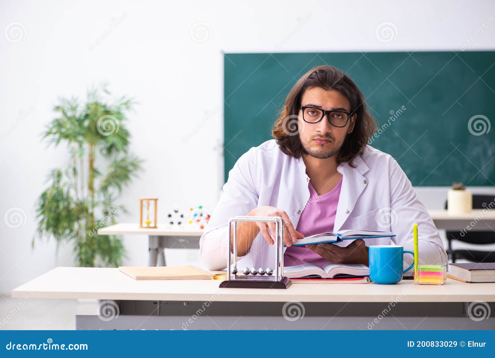 Young Male Physicist in the Classroom Stock Image - Image of learning ...