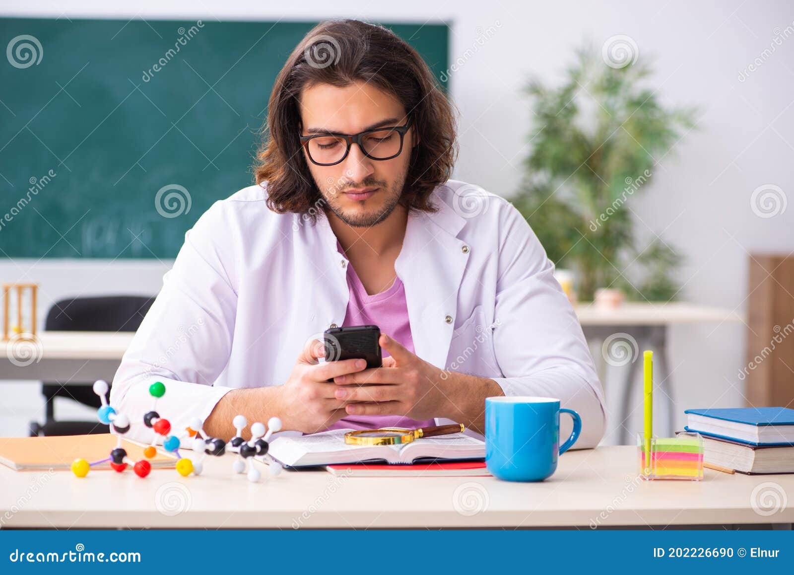 Young Male Physicist in the Classroom Stock Photo - Image of academic ...