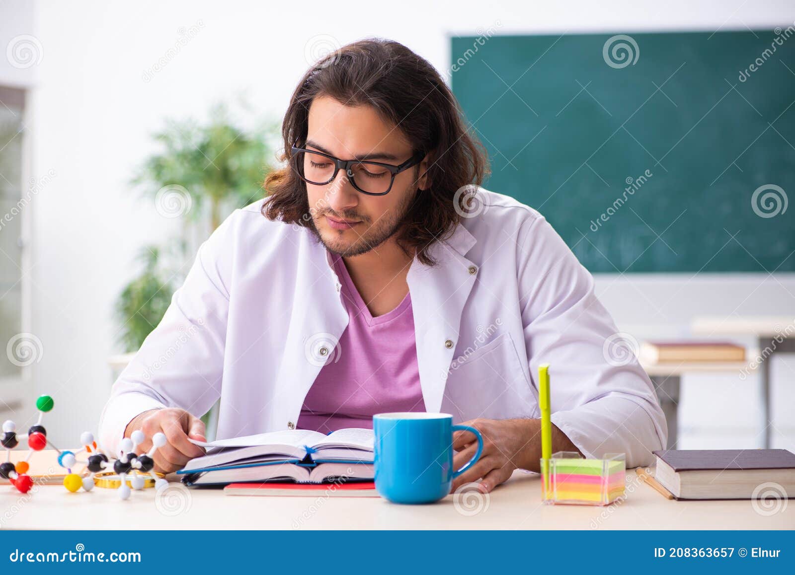 Young Male Physicist in the Classroom Stock Image - Image of academic ...