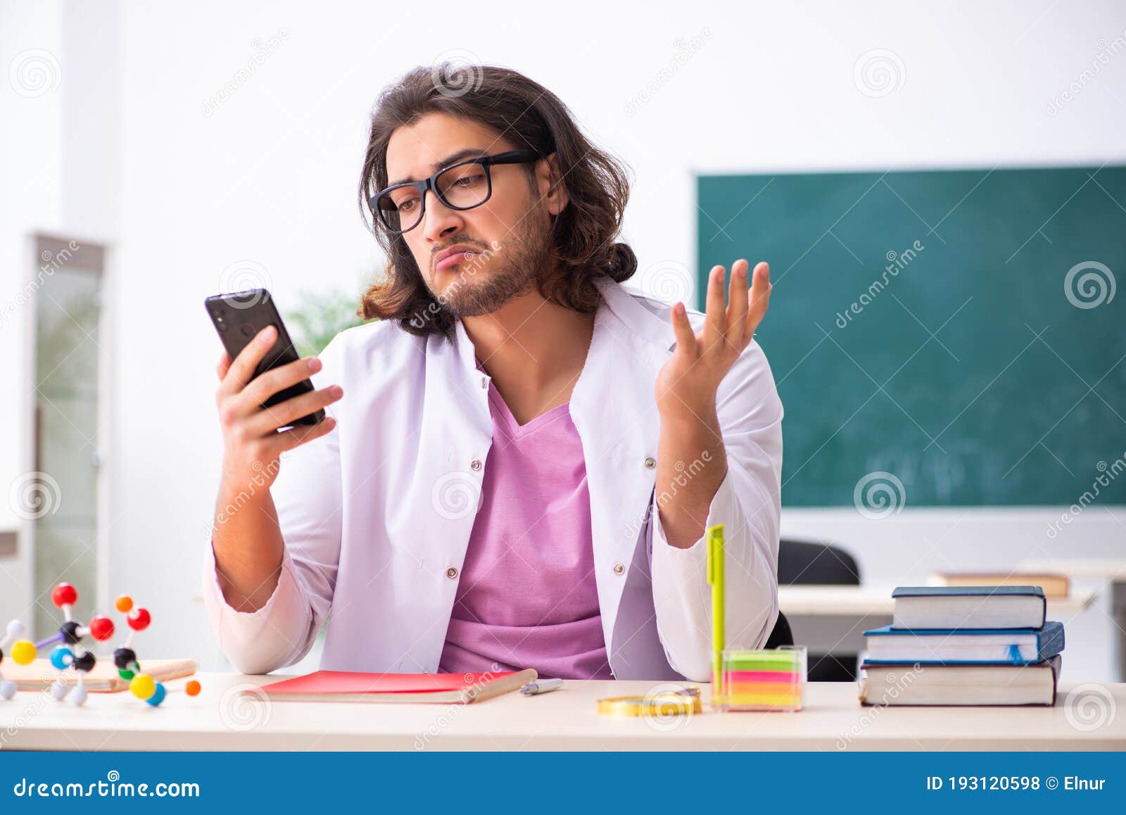 Young Male Physicist in the Classroom Stock Photo - Image of lesson ...