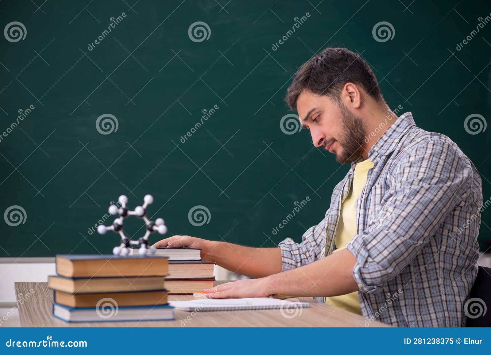 Young Male Physicist Student in the Classroom Stock Image - Image of ...