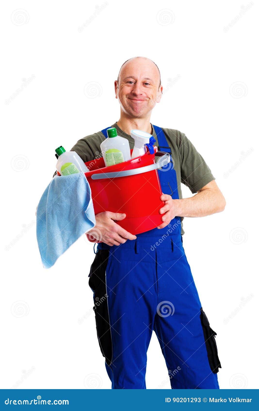 Young Male Professional Cleaner Stock Image - Image of isolated, clean ...