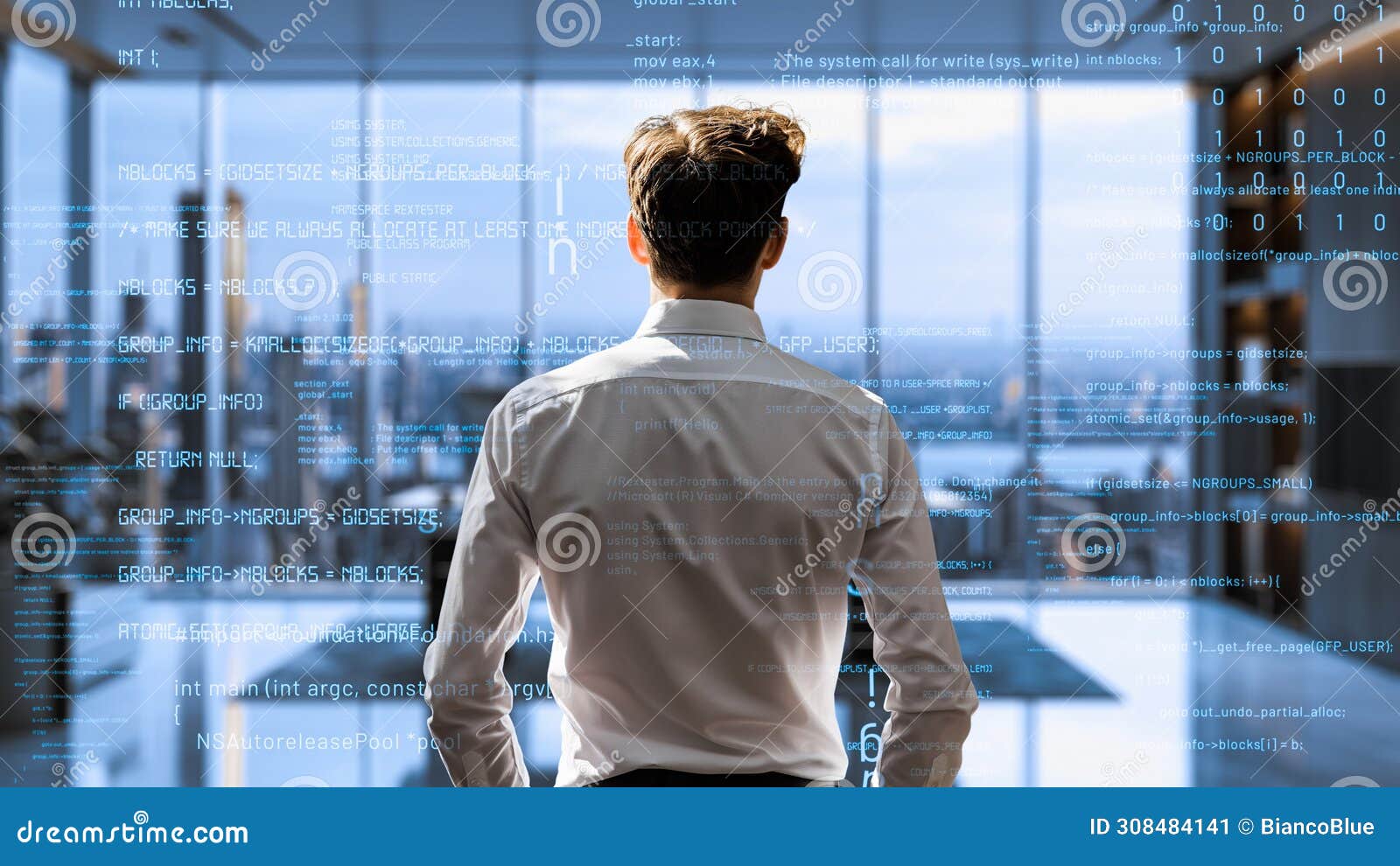 Young Male Programmer Engaged in AI Engineering LISP Stock Illustration ...