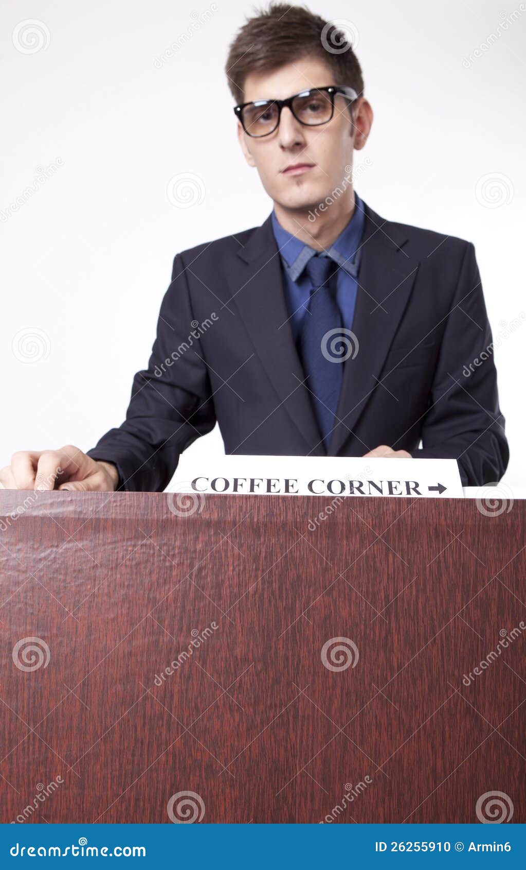 Young male receptionist stock photo. Image of microphone - 26255910