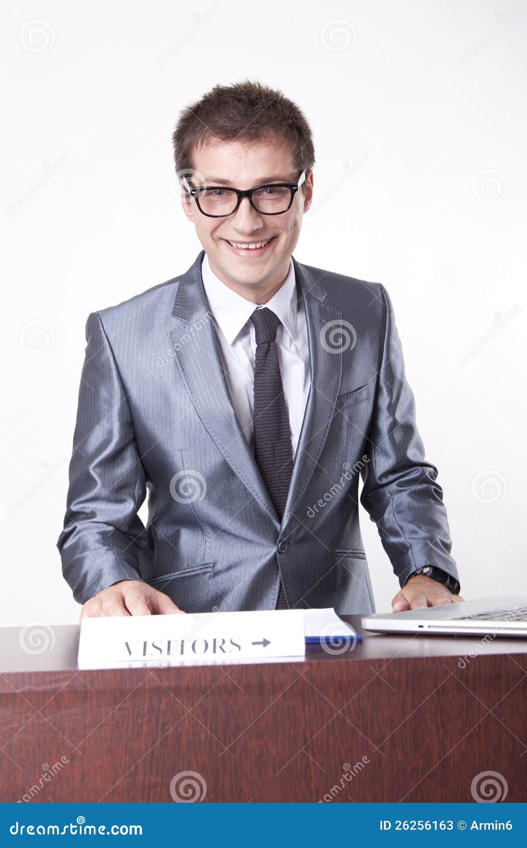 Young male receptionist stock image. Image of help, confident - 26256163