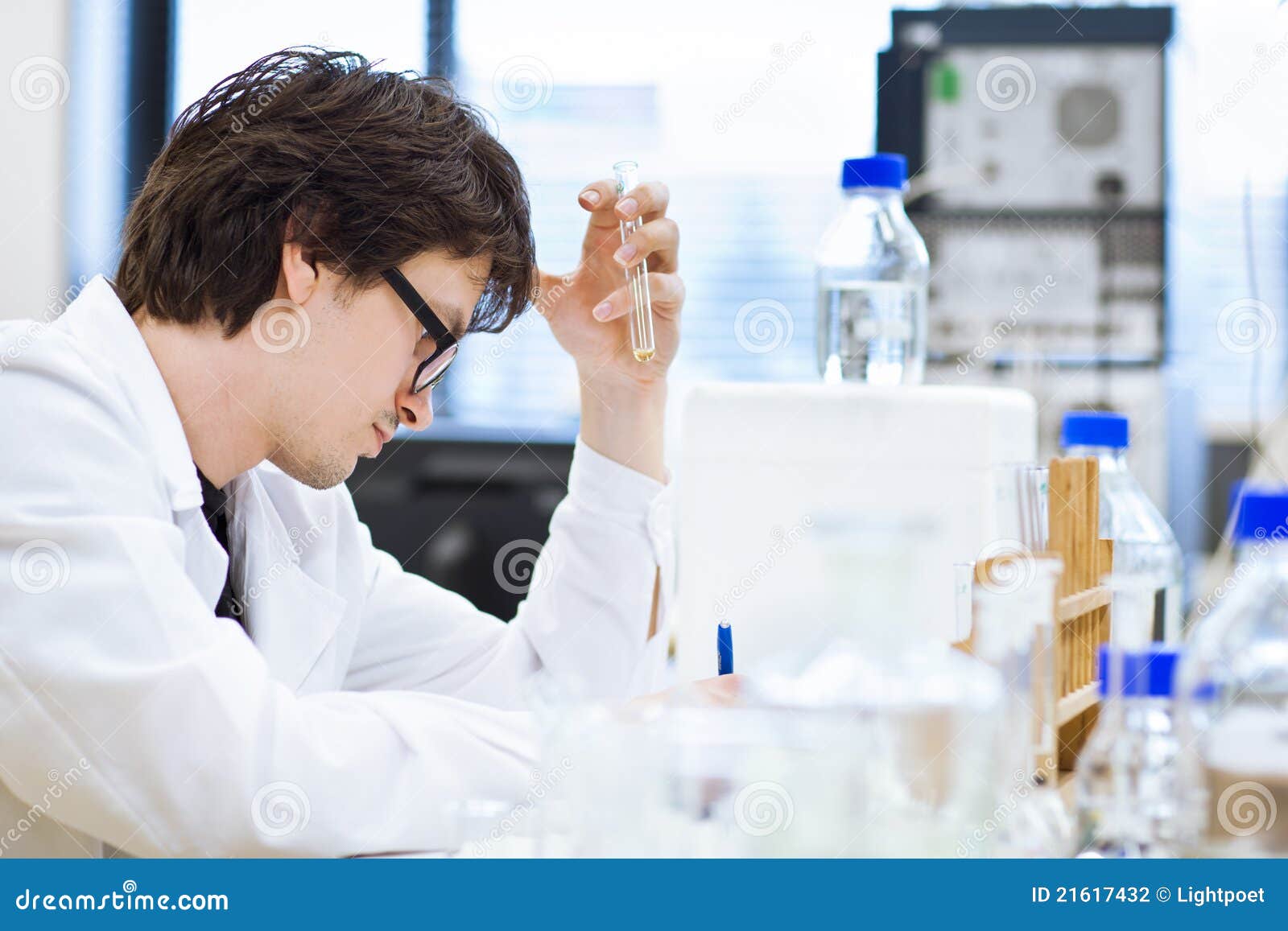 Young, Male Researcher/chemistry Student Stock Photo - Image of ...