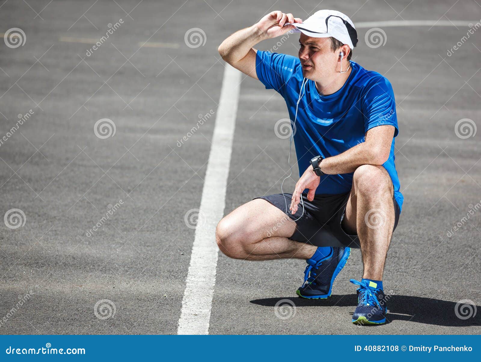 Young Male Runner Getting Ready Stock Photo - Image of exercise ...