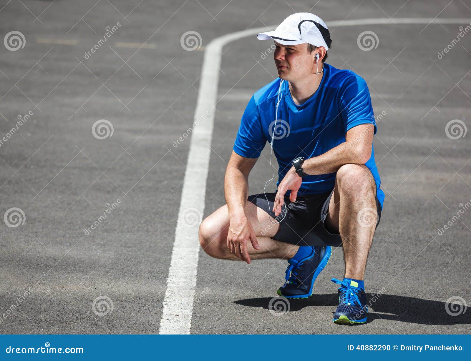 Young Male Runner Getting Ready Stock Photo - Image of shirt, exercise ...