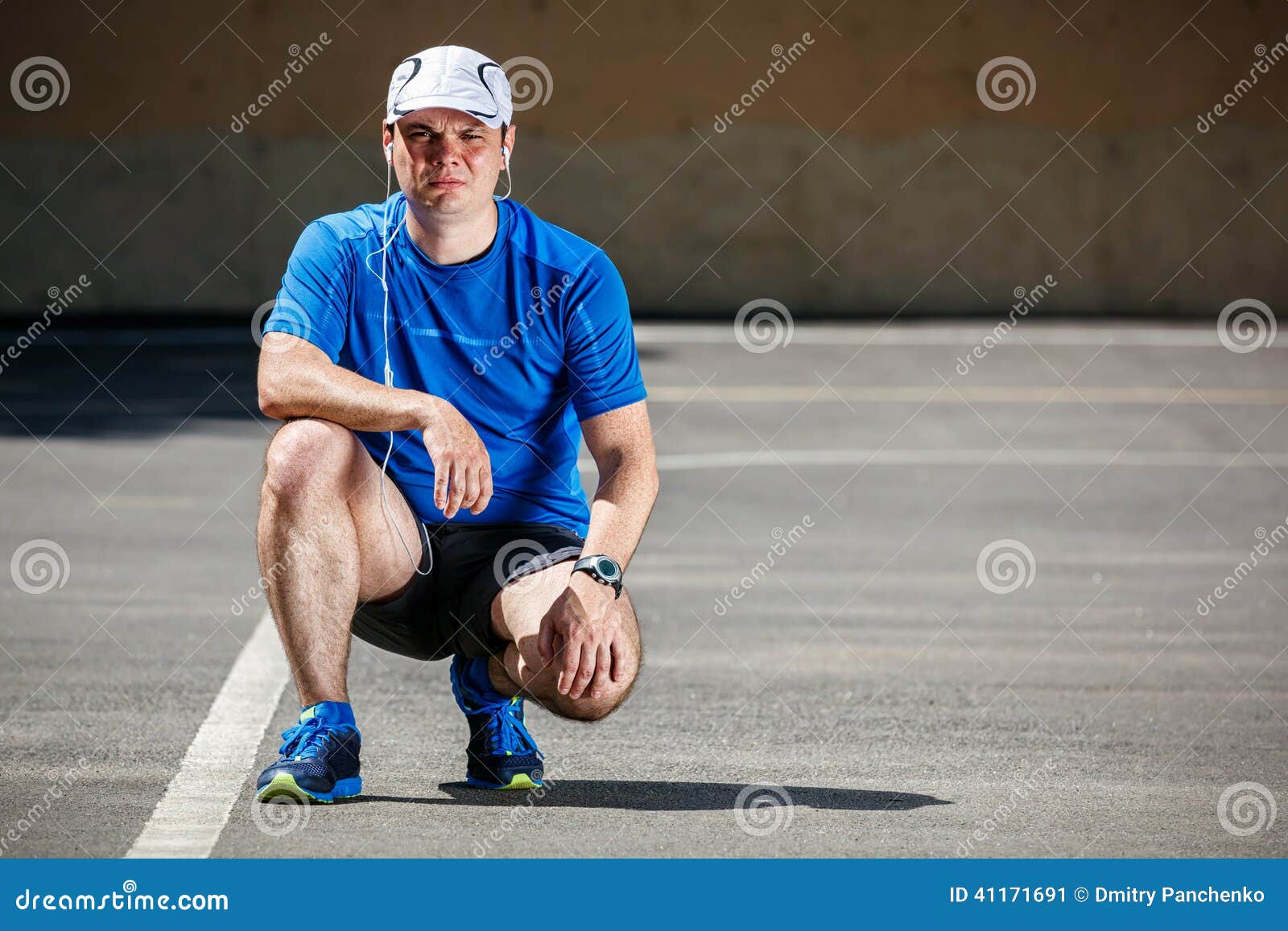 Young Male Runner Ready To Start Stock Image - Image of jogger ...