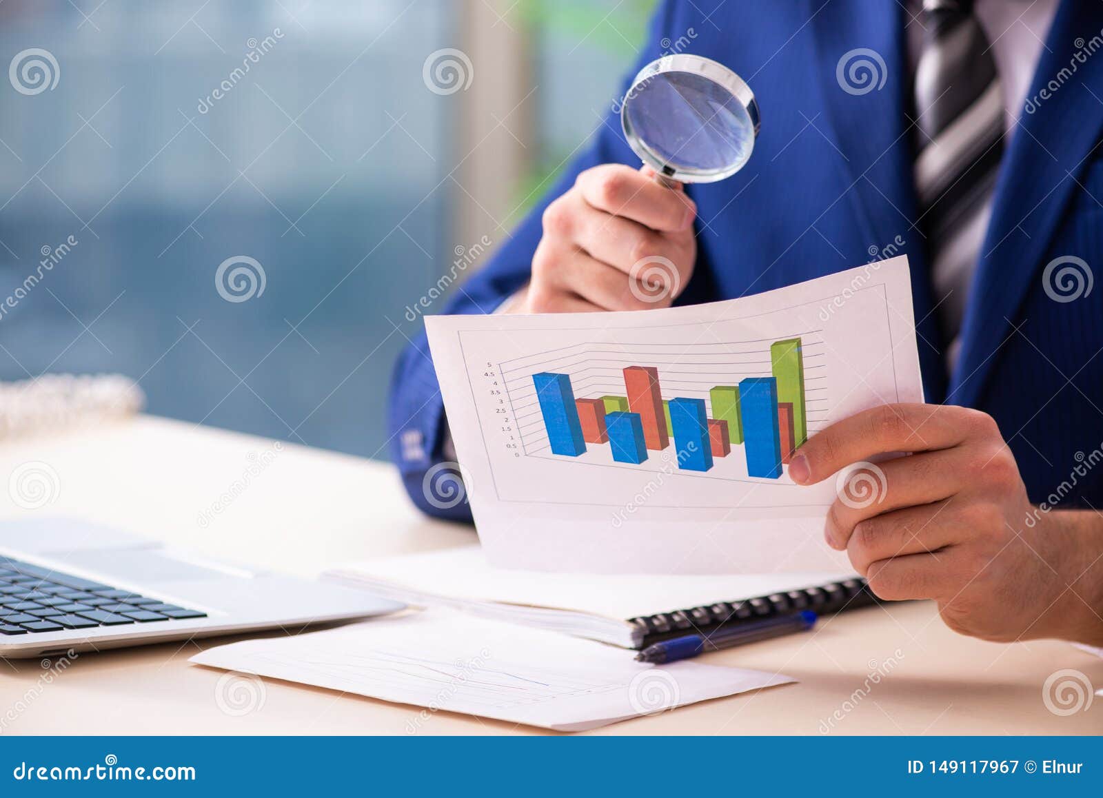 The Young Male Sales Analyst in Growth Concept Stock Image - Image of ...