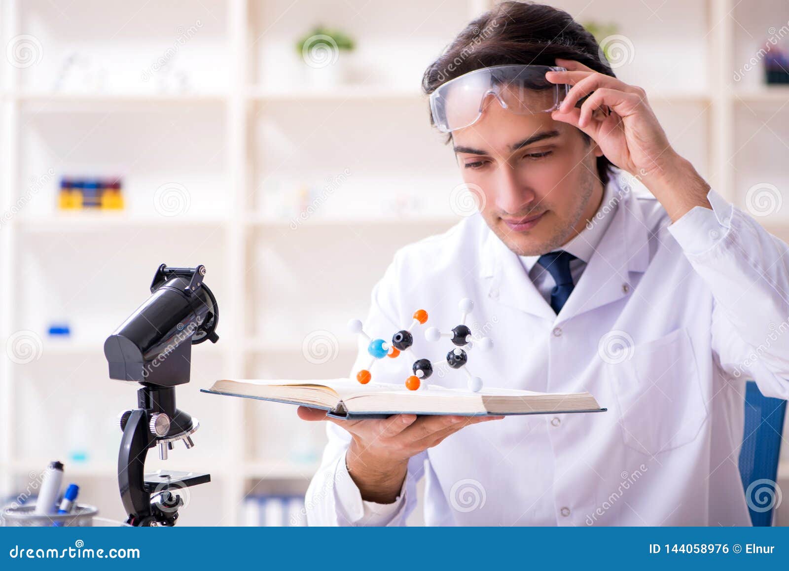 The Young Male Scientist Working in the Lab Stock Photo - Image of ...