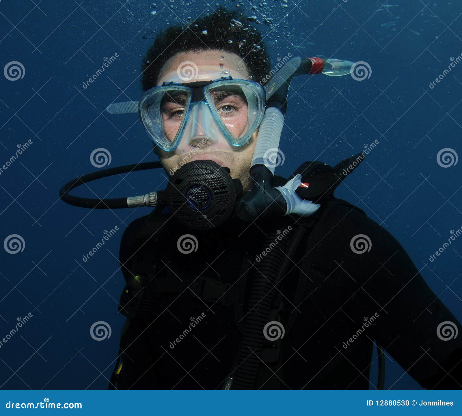 Young Male Scuba Diver Portrait Stock Photo - Image of reef, scuba ...