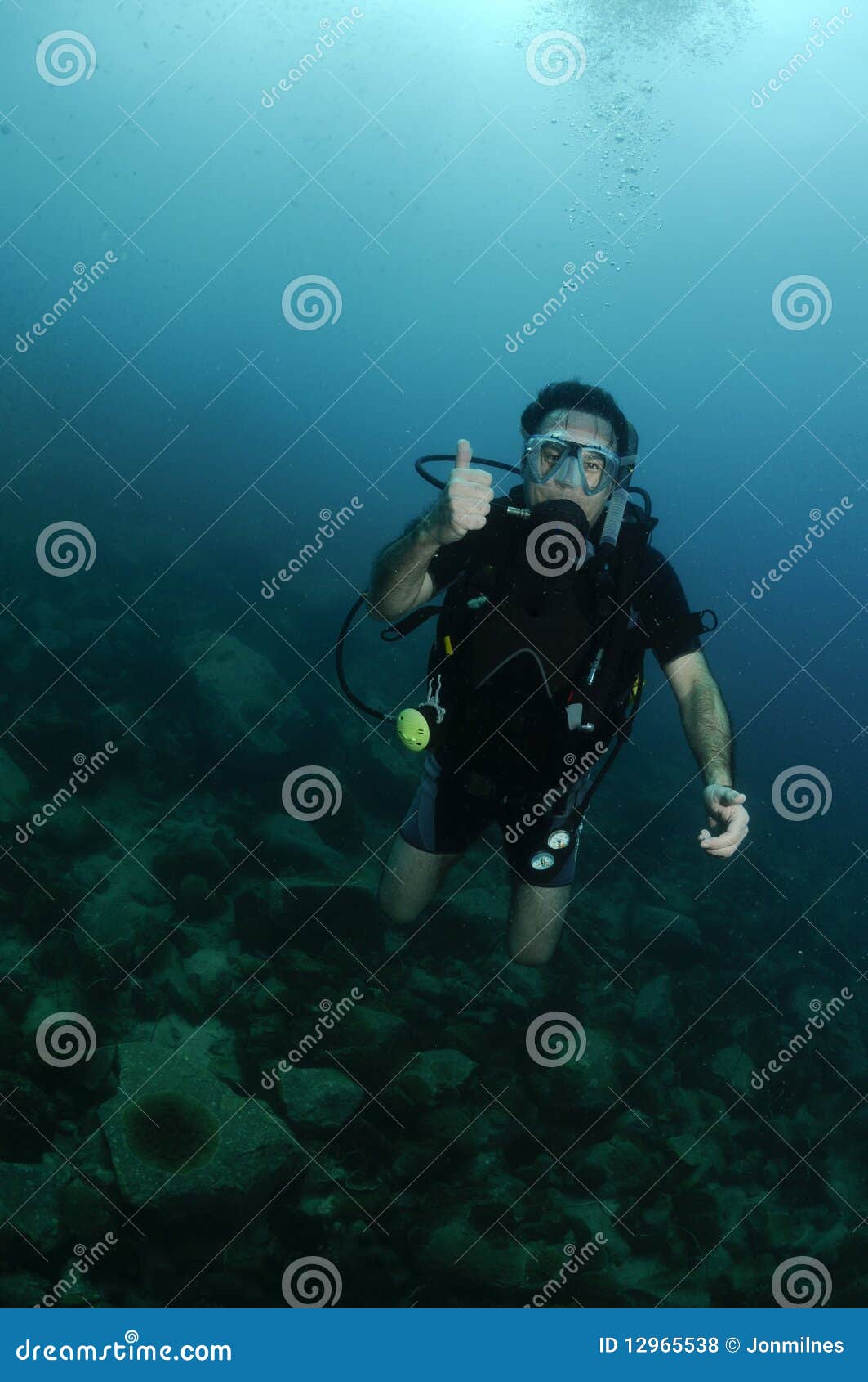 Young Male Scuba Diver Portrait Stock Photo - Image of coral, eyes ...