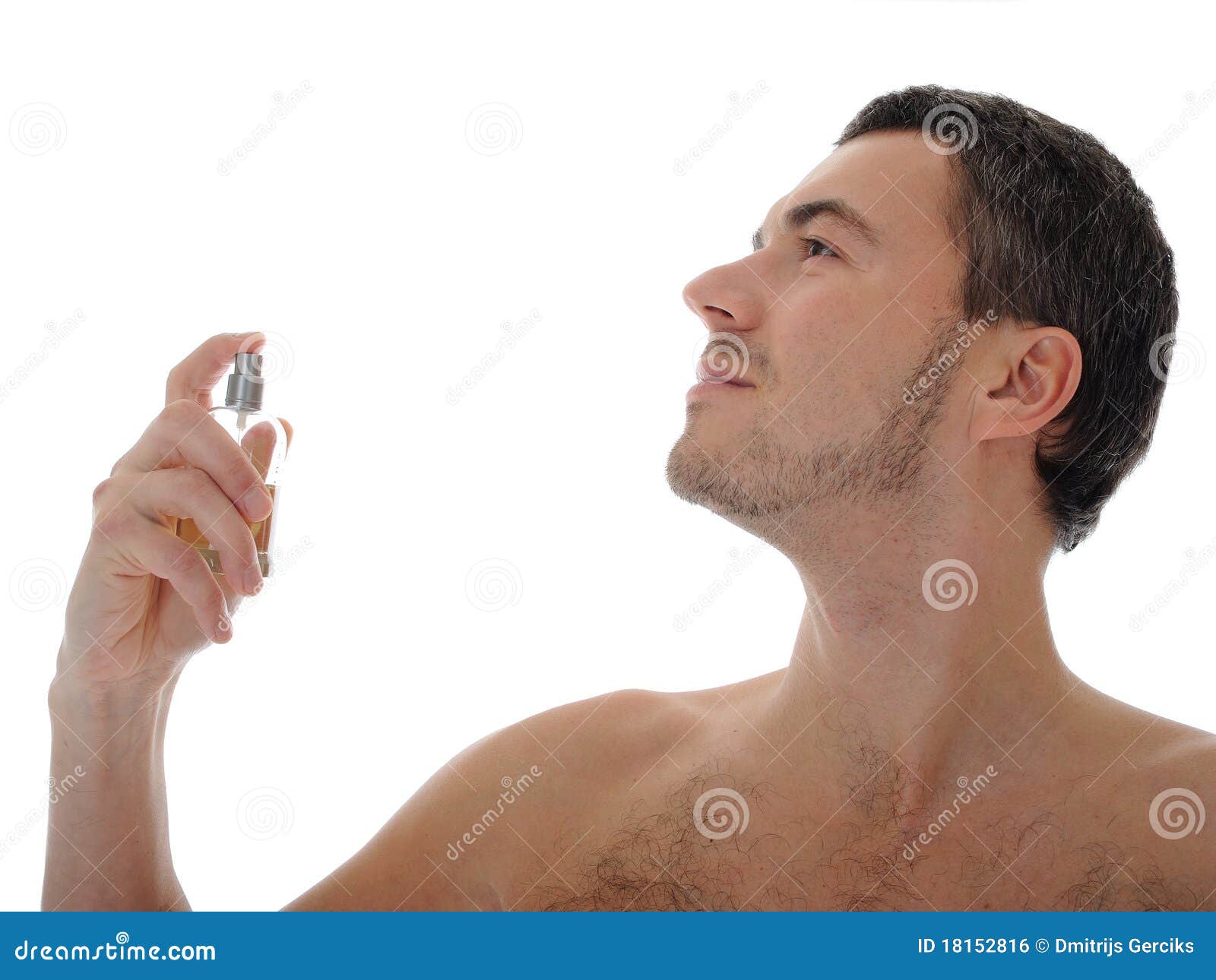 Young Male Spray Perfume on His Skin Stock Photo - Image of nice ...