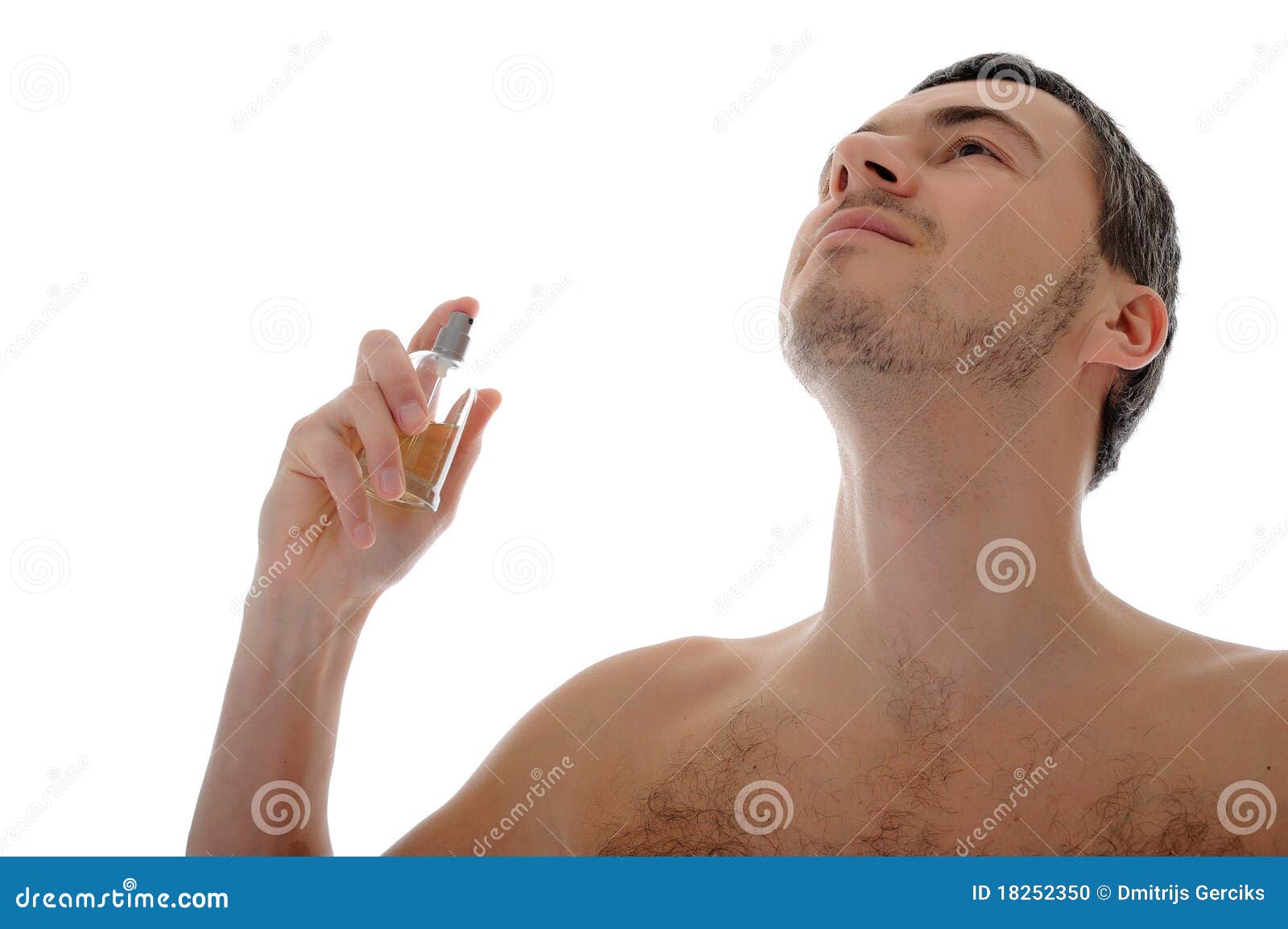 Young Male Spray Perfume on His Skin Stock Photo - Image of aroma, hand ...