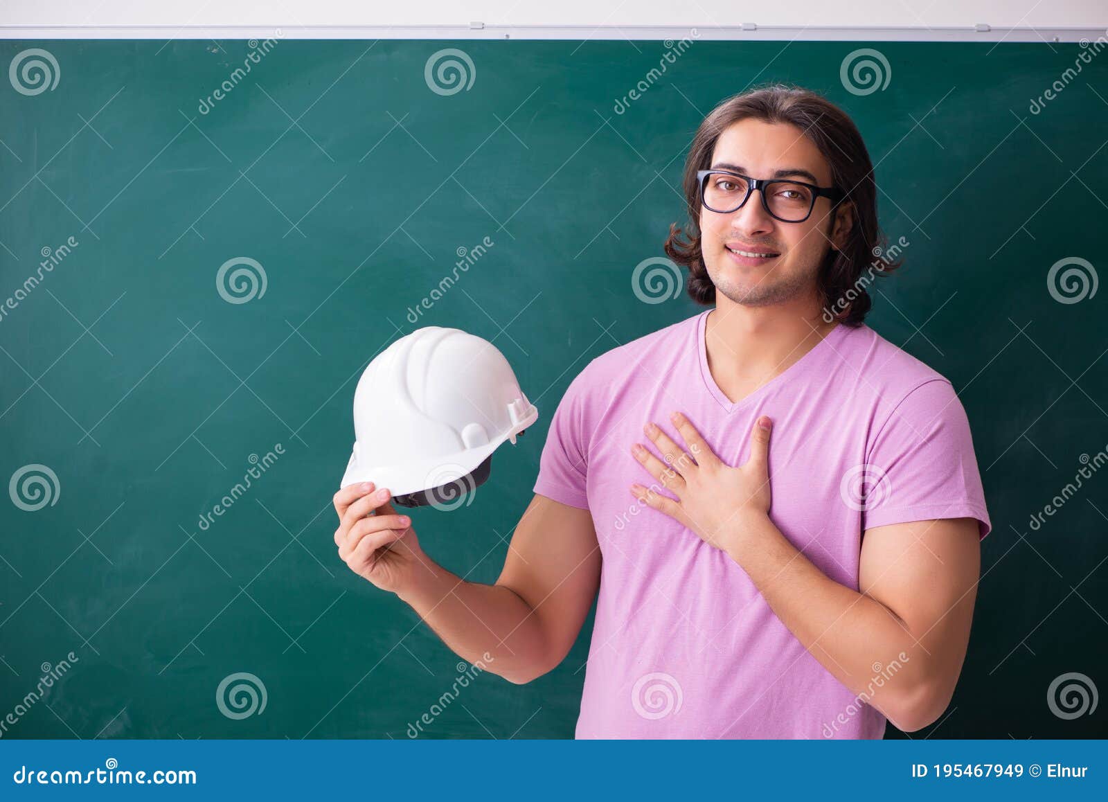 Young Male Student in Front of Board Stock Image - Image of preparing ...
