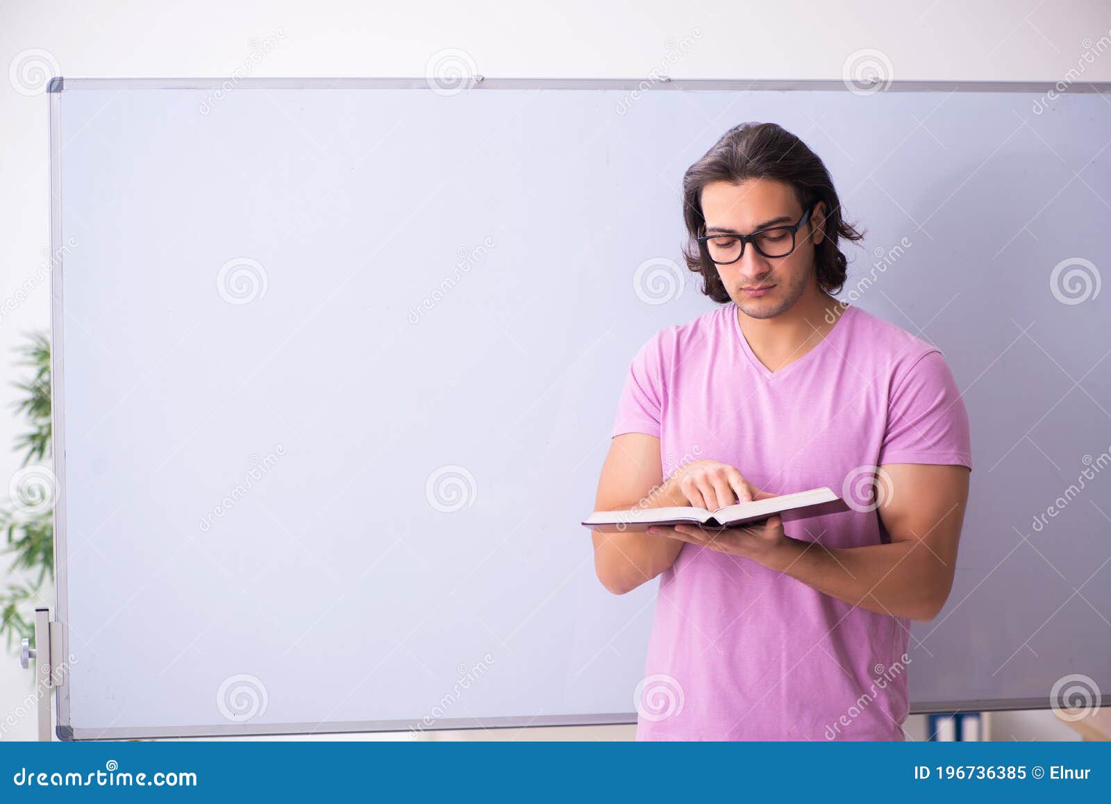 Young Male Student in Front of Board Stock Image - Image of board, high ...