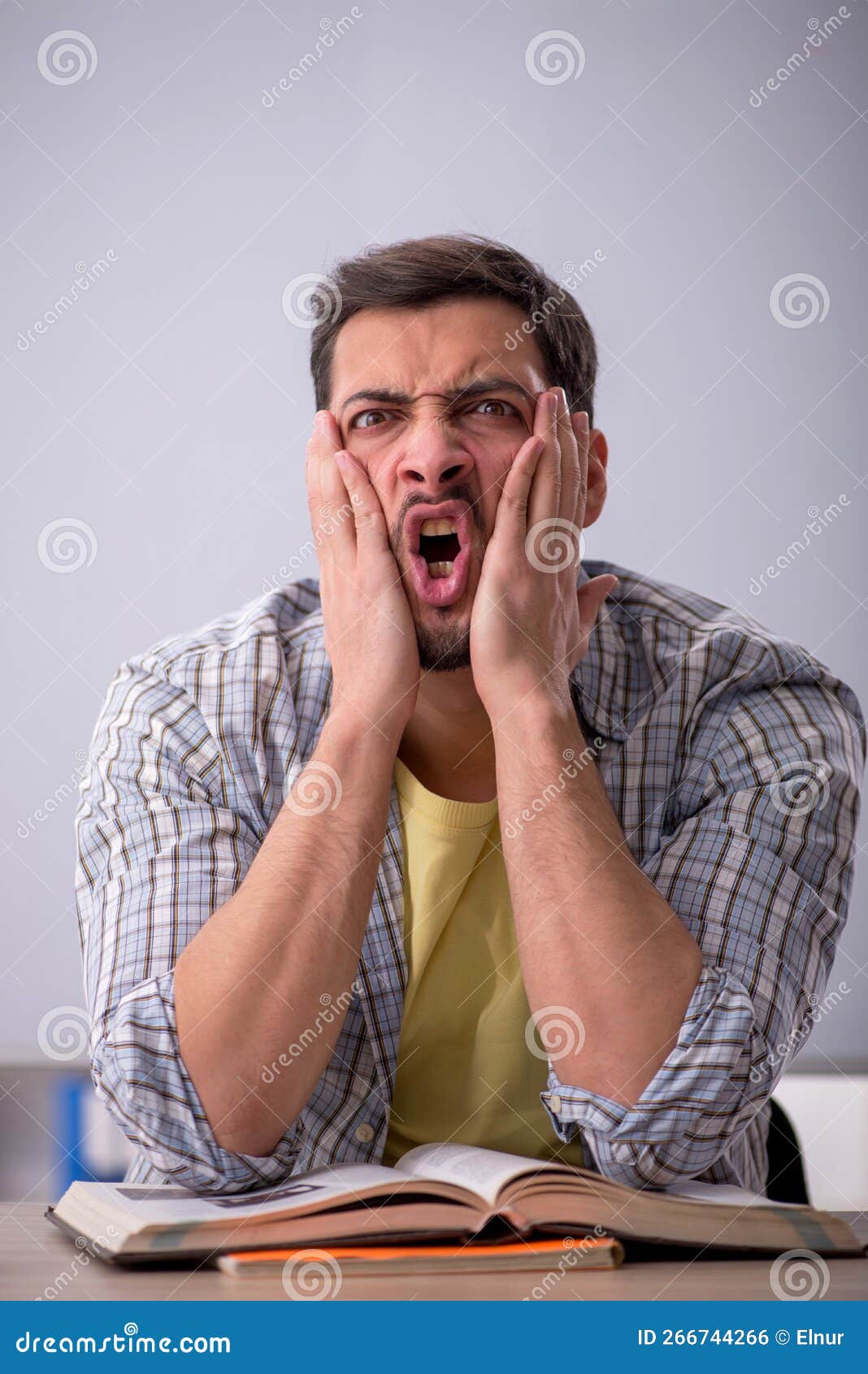 Young Male Student in Front of Whiteboard Stock Photo - Image of ...