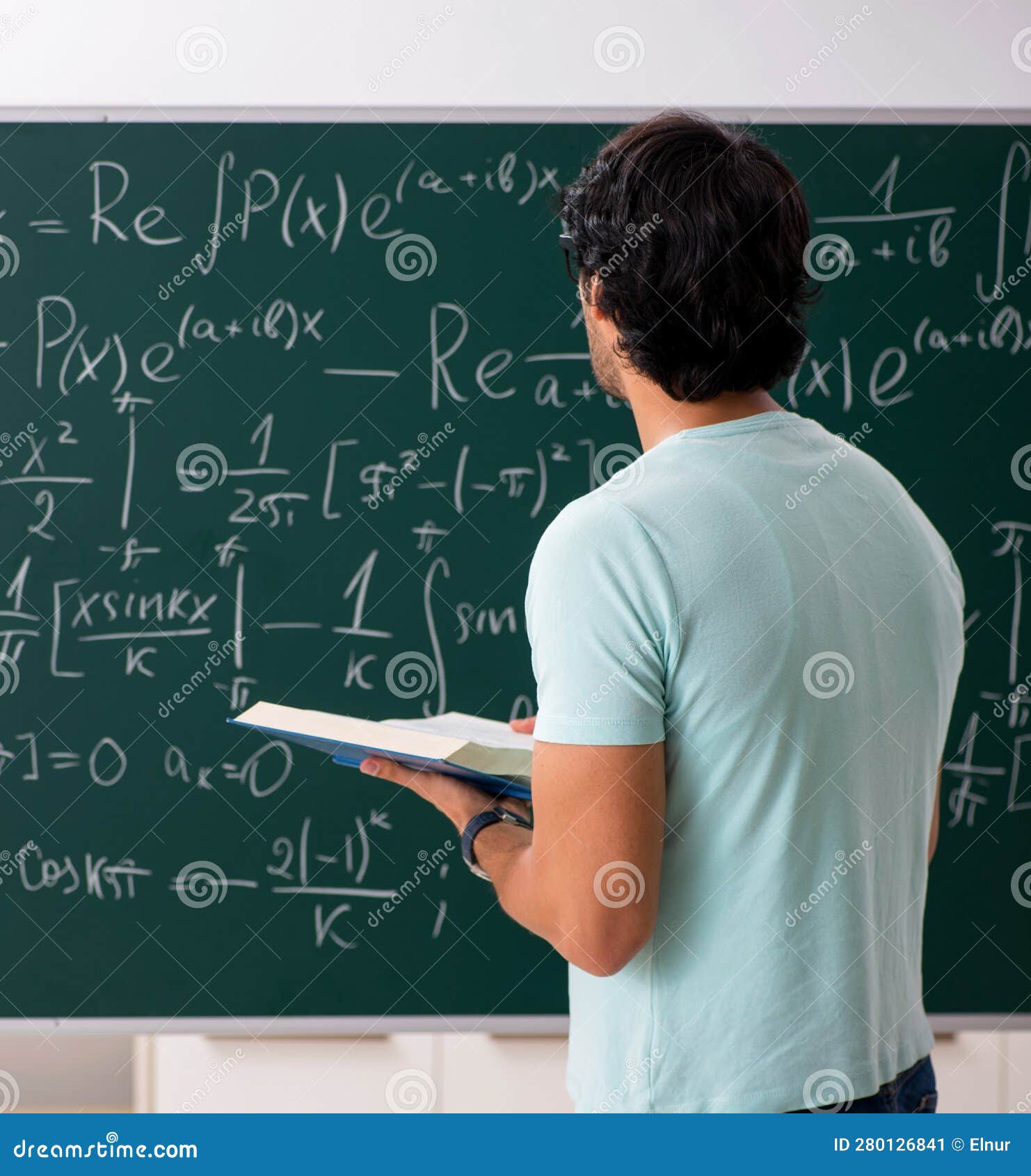 Young Male Student Mathematician in Front of Chalkboard Stock Image ...