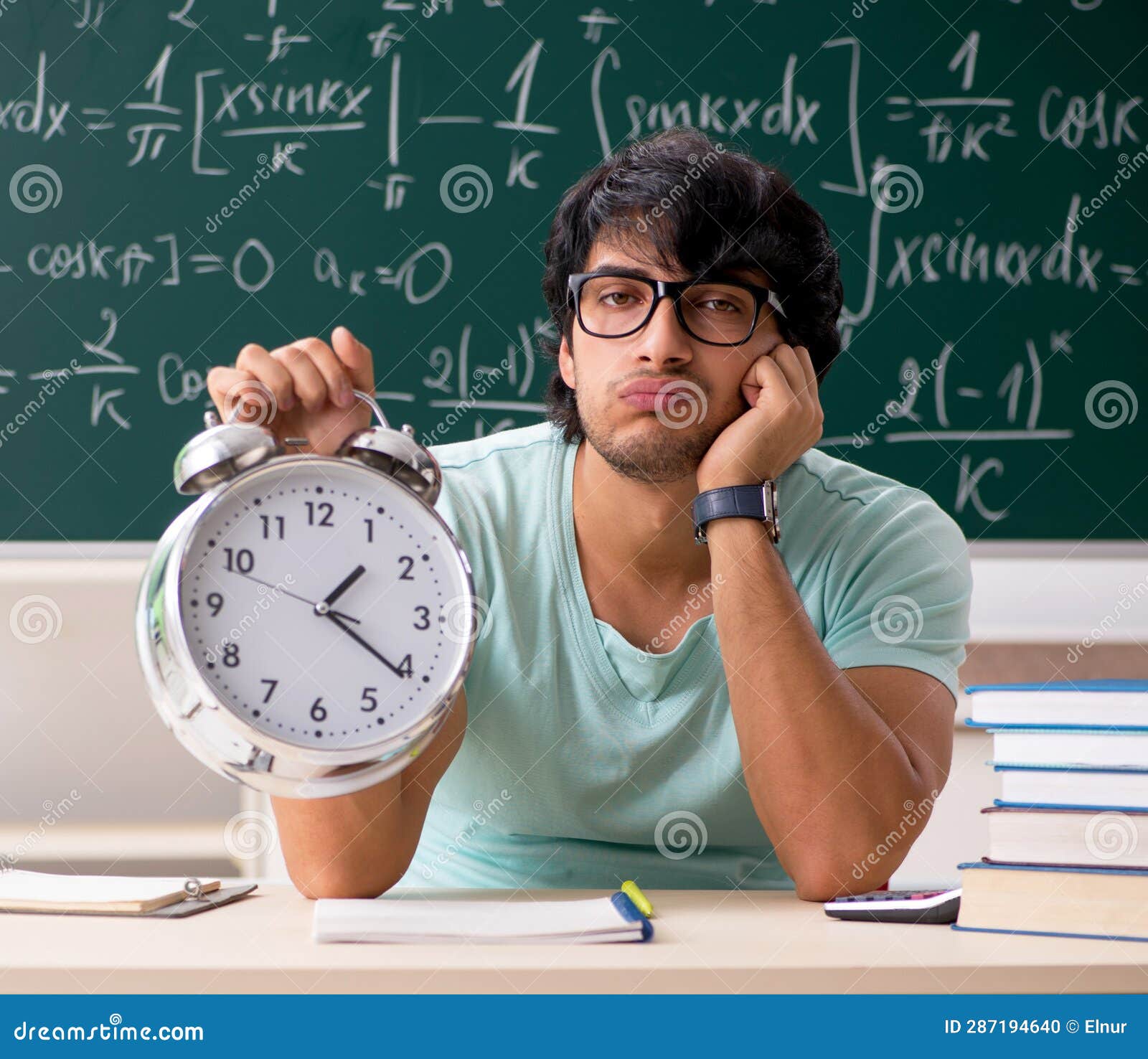 Young Male Student Mathematician in Front of Chalkboard Stock Photo ...