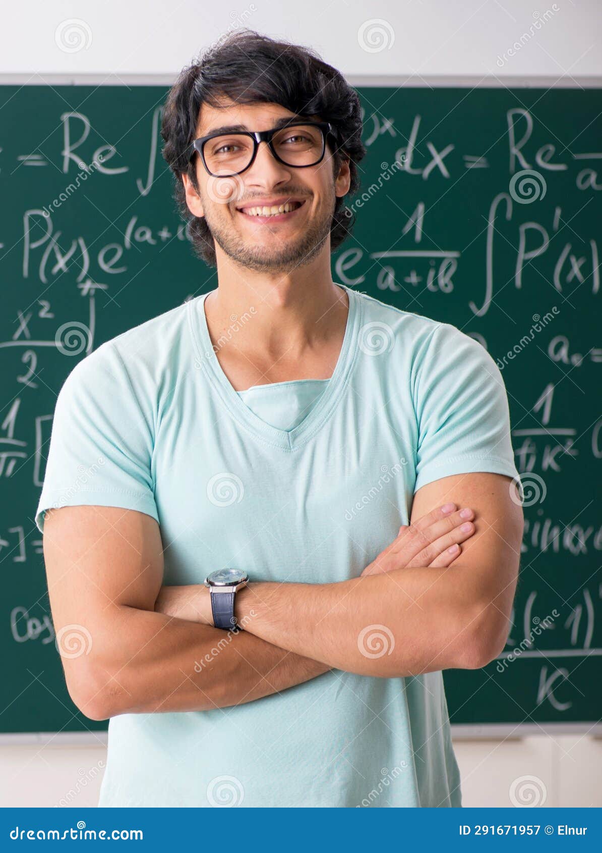 Young Male Student Mathematician in Front of Chalkboard Stock Image ...
