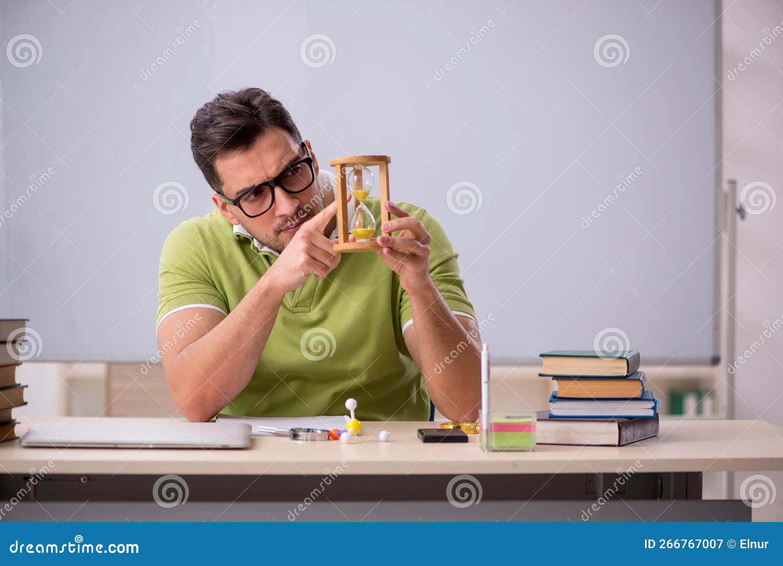 Young Male Student Preparing for Exams in the Classroom Stock Image ...