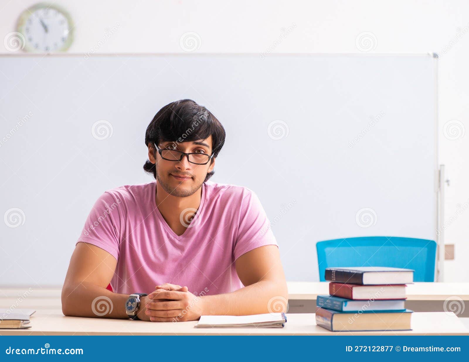 Young Male Student Sitting in the Class Stock Image - Image of high ...