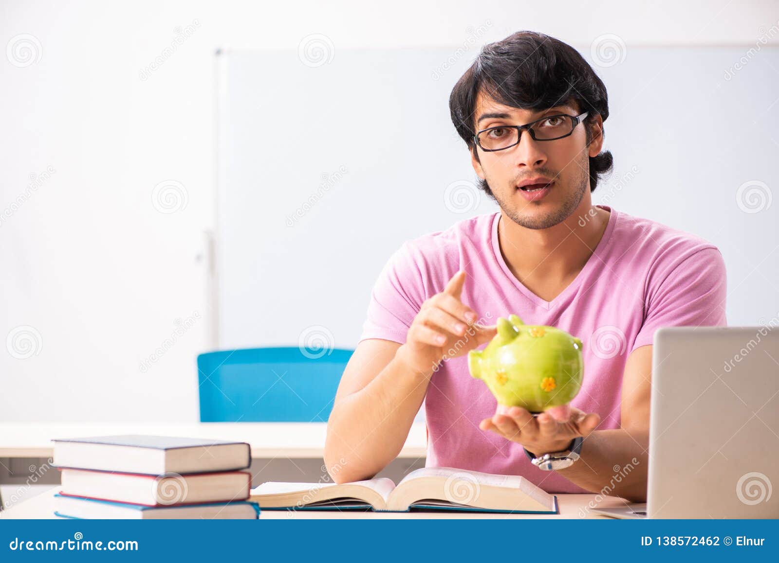 The Young Male Student Sitting in the Class Stock Photo - Image of ...