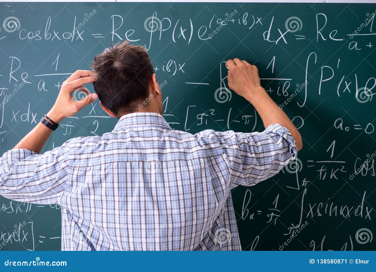 The Young Male Student Studying Math at School Stock Image - Image of ...