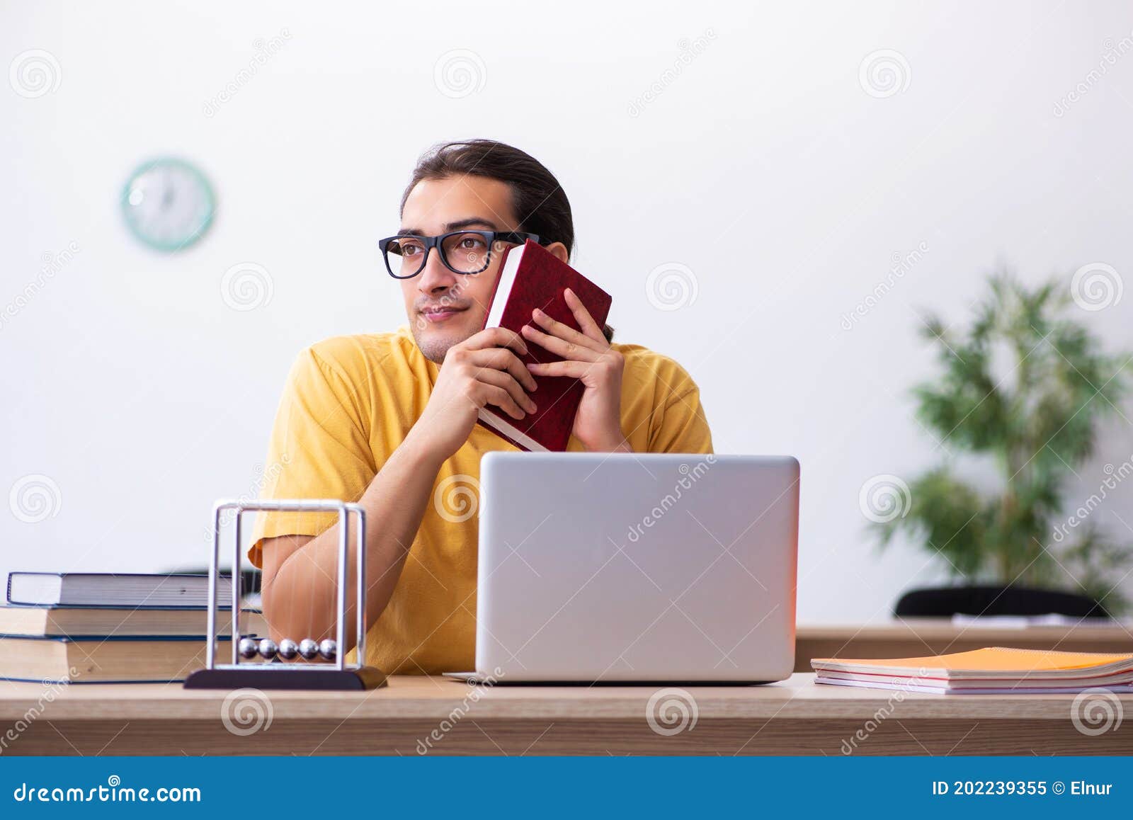 Young Male Student in Tele-education Concept Stock Image - Image of ...