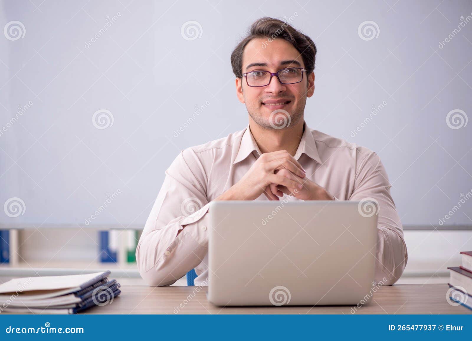 Young Male Student in Telelearning Concept Stock Image - Image of ...