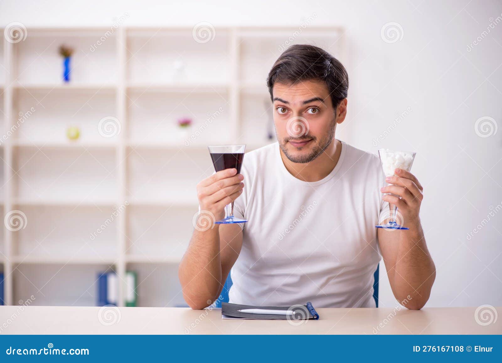 Young Male Student Testing Soft Drink Stock Photo - Image of diagnostic ...