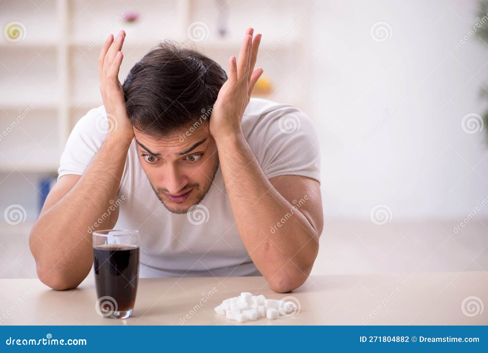 Young Male Student Testing Soft Drink Stock Photo - Image of beverage ...