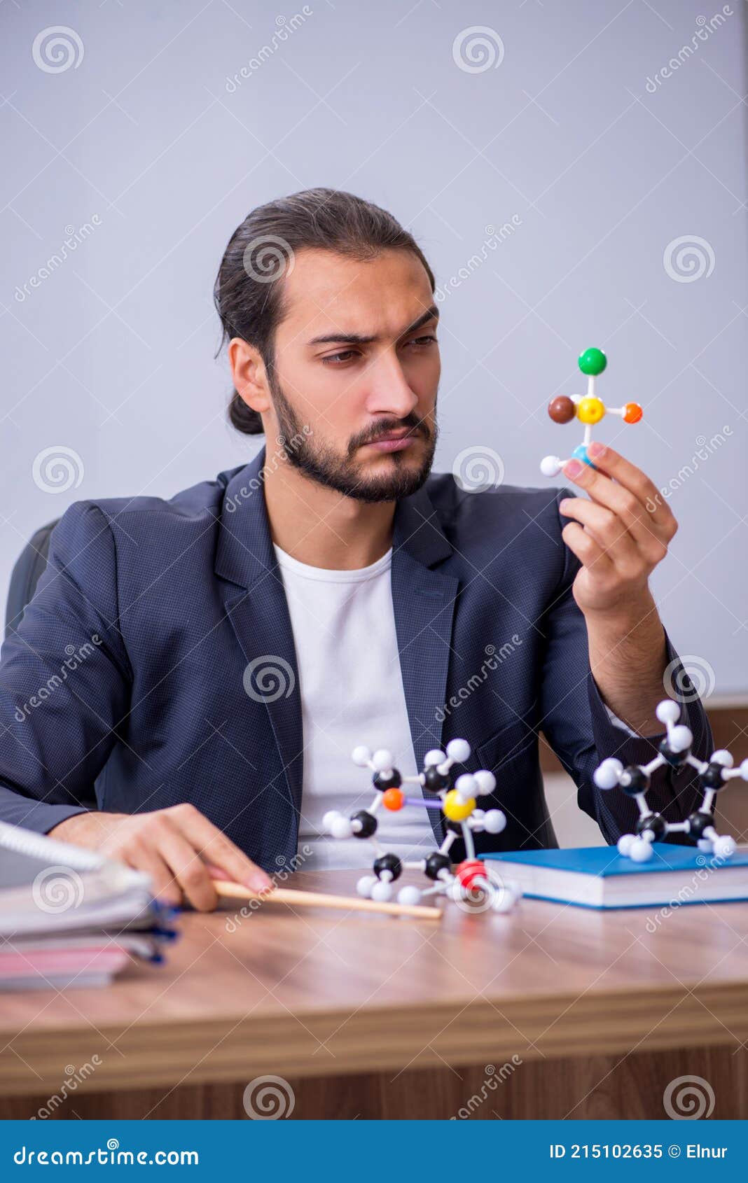 Young Male Teacher Physicist in the Classroom Stock Image - Image of ...