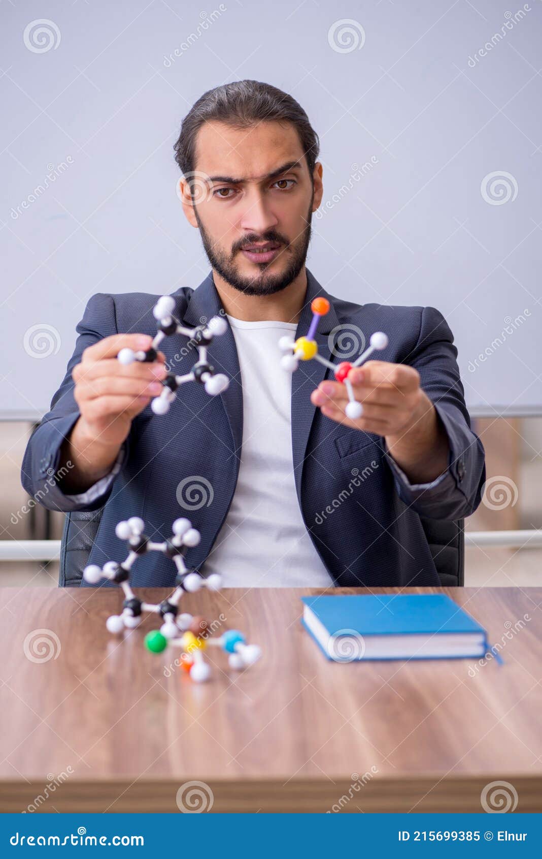 Young Male Teacher Physicist in the Classroom Stock Image - Image of ...