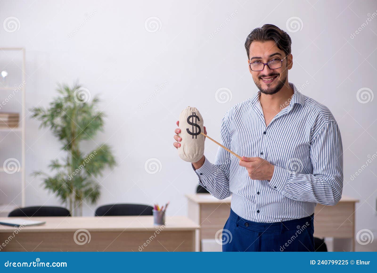 Young Male Teacher in Remuneration Concept Stock Image - Image of bribe ...