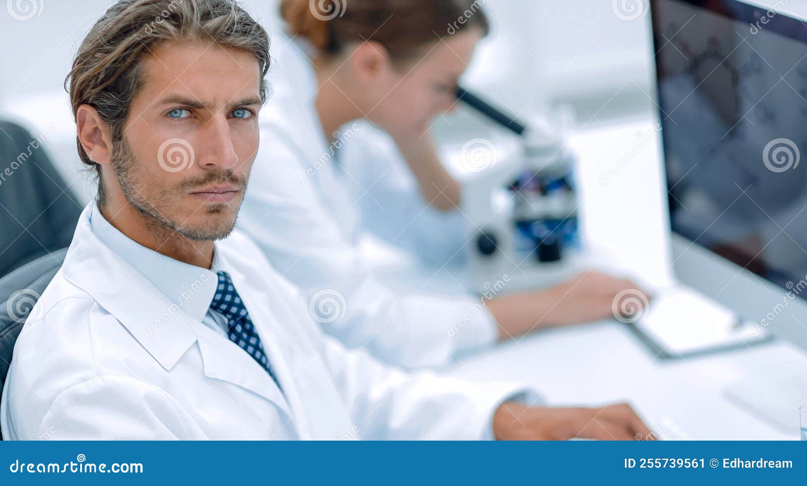 Young Male Technician Working on Computer in Laboratory Stock Image ...