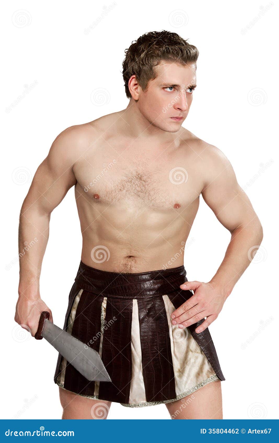 Young Male Warrior with a Shield Stock Photo - Image of head, male ...