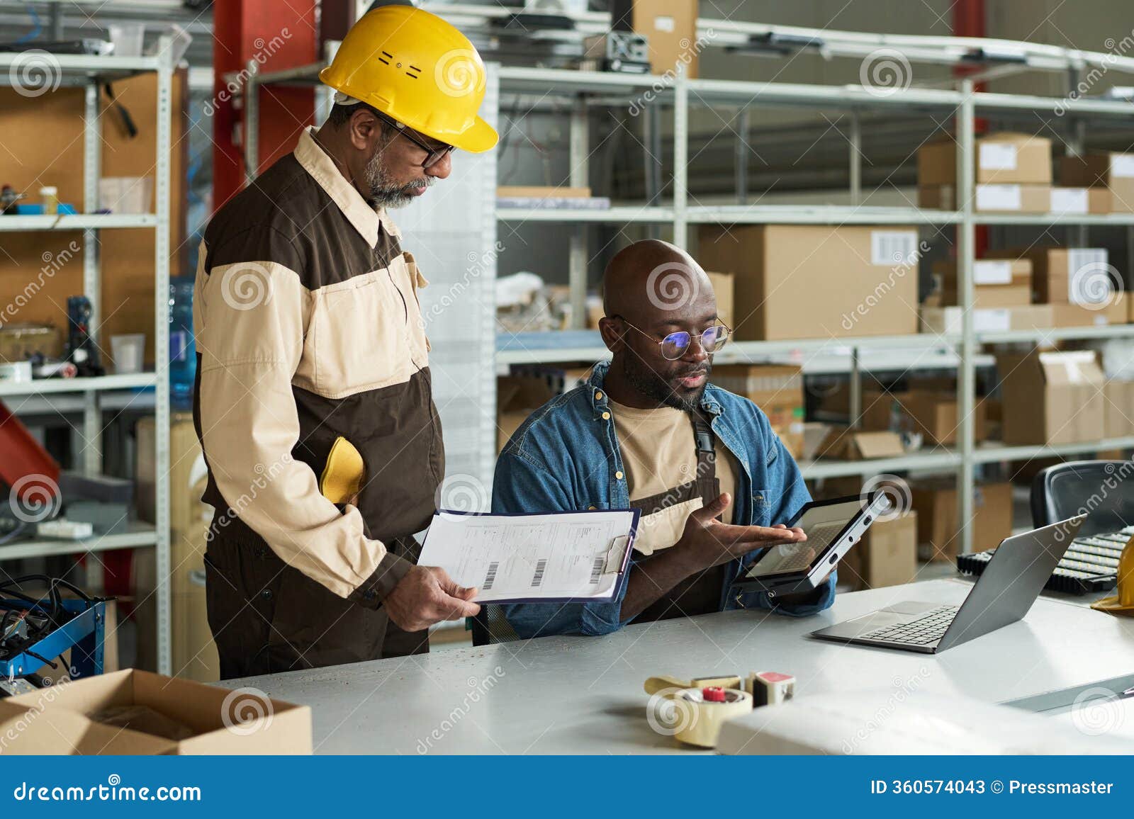 Explaining Principles of Equipment Work Stock Image - Image of employee ...