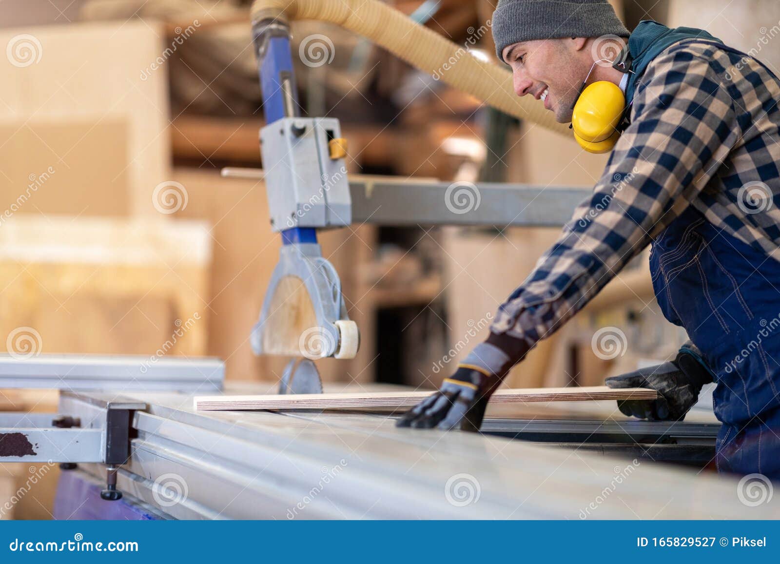 Young Male Worker in Timber Warehouse Stock Image - Image of employee ...