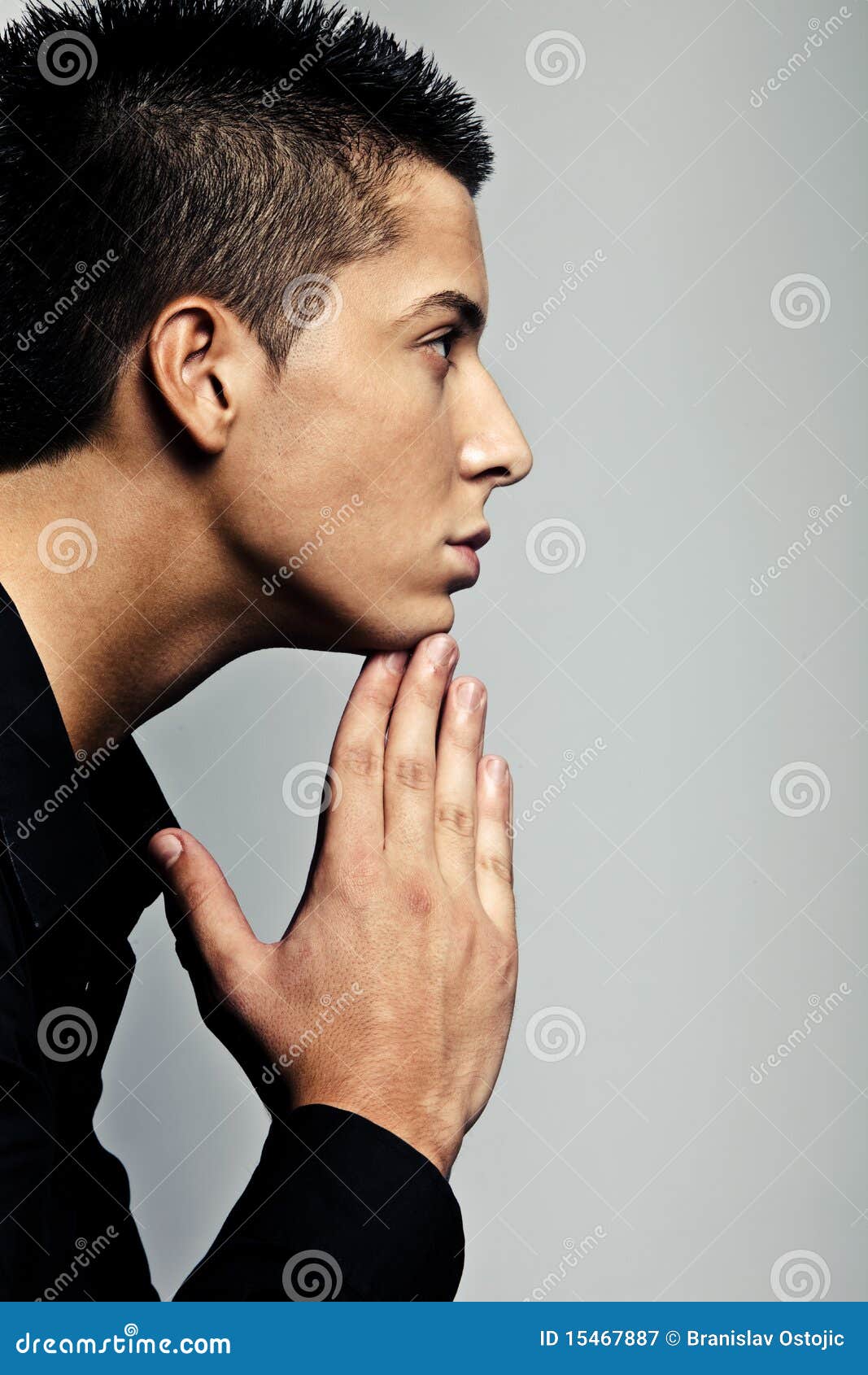 Young man stock image. Image of hands, vertical, short - 15467887