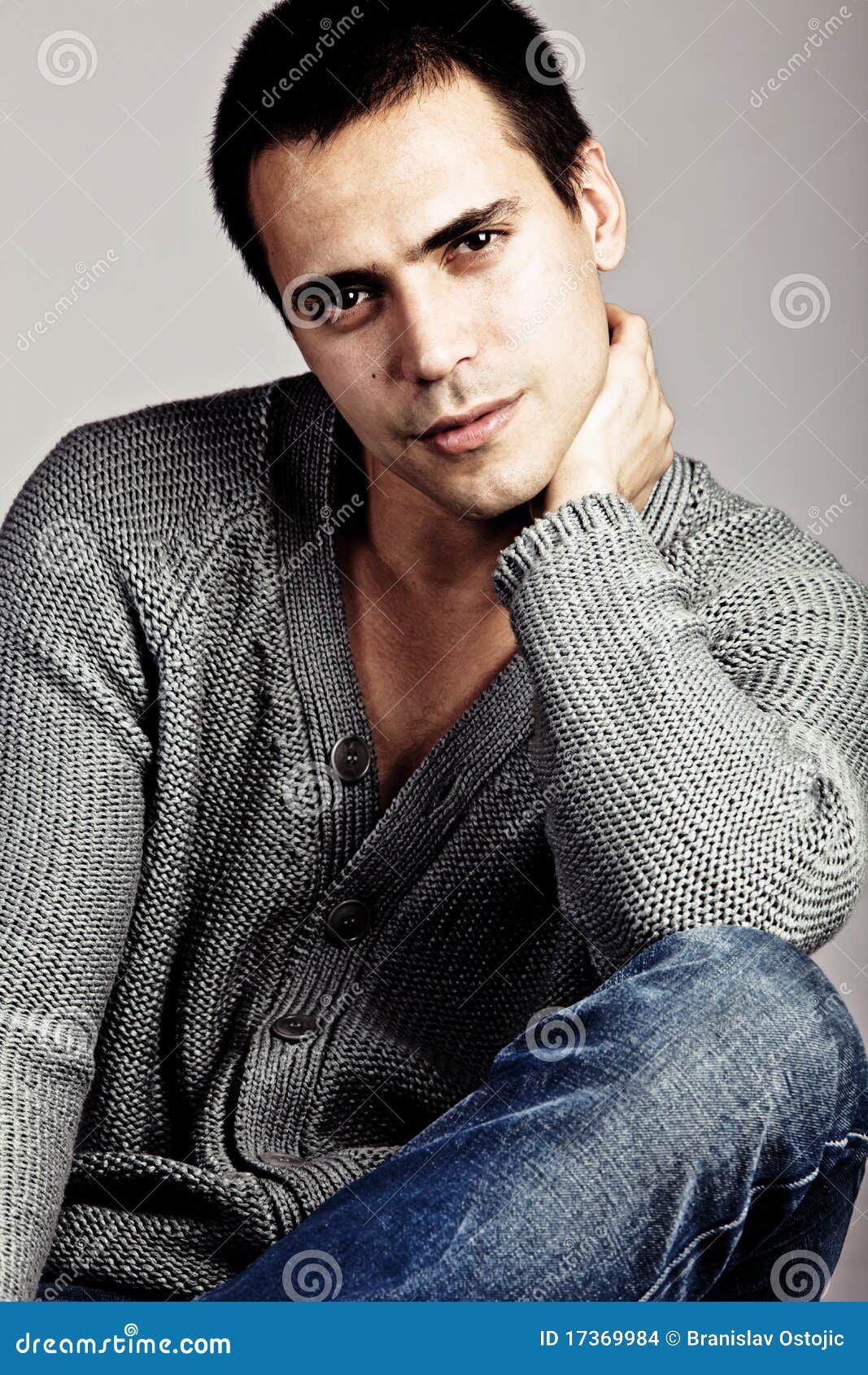 Young man stock photo. Image of studio, confidence, hand - 17369984