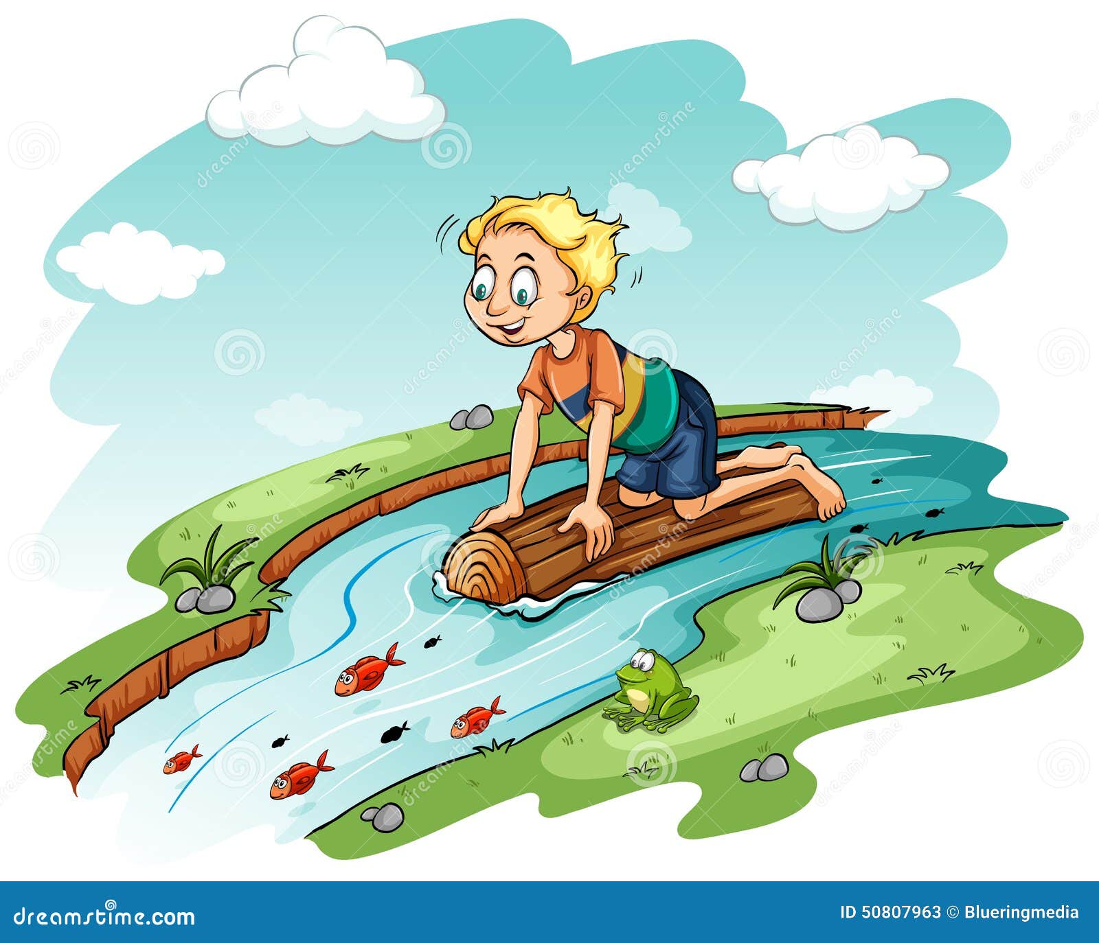 Young man above the log stock vector. Illustration of jungle - 50807963
