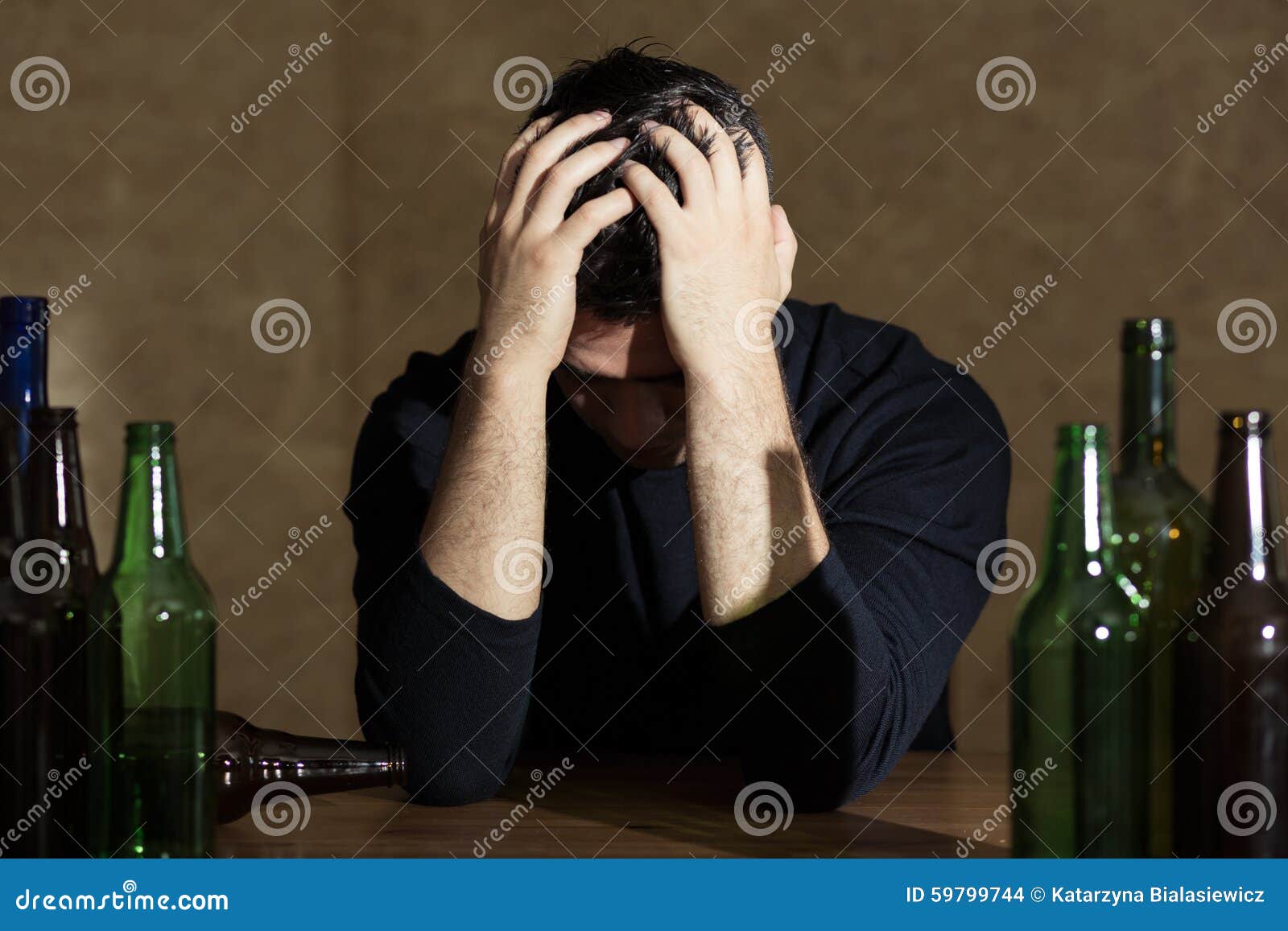 Young Man Addicted To Alcohol Stock Photo - Image of depression, people ...