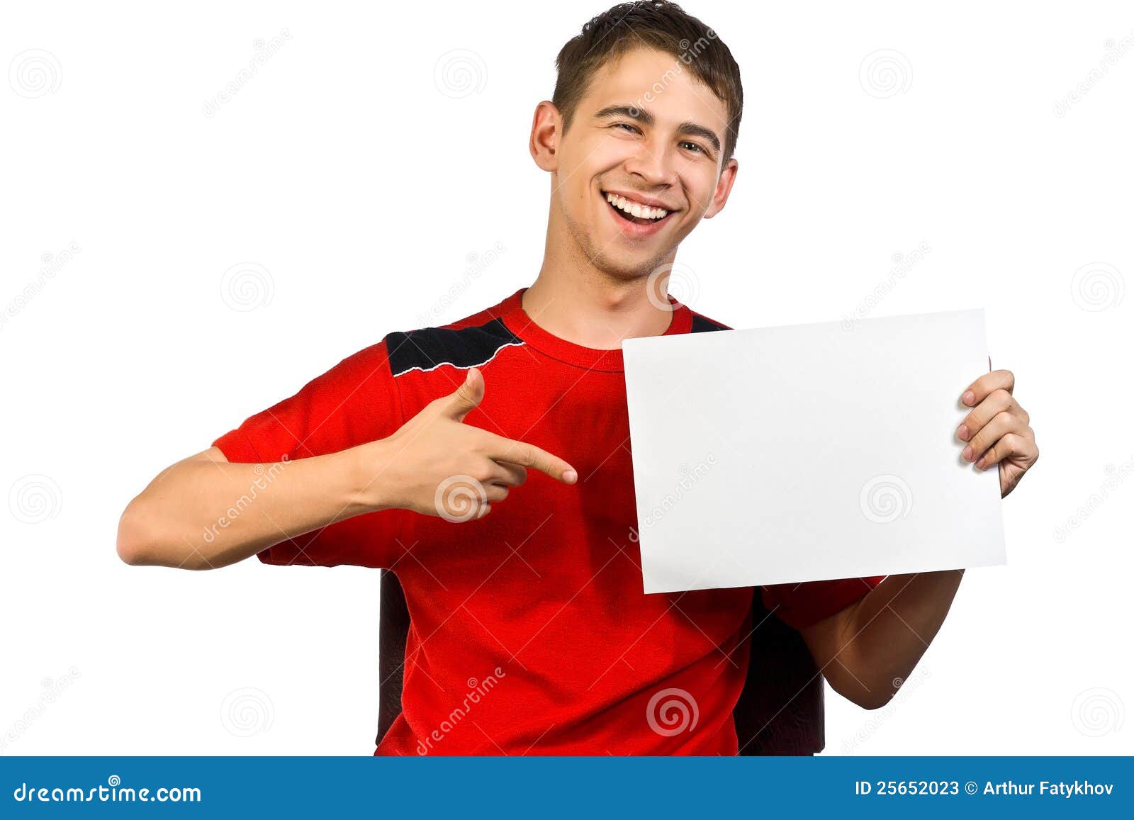 Young Man with the Advertisement Stock Image - Image of billboard ...
