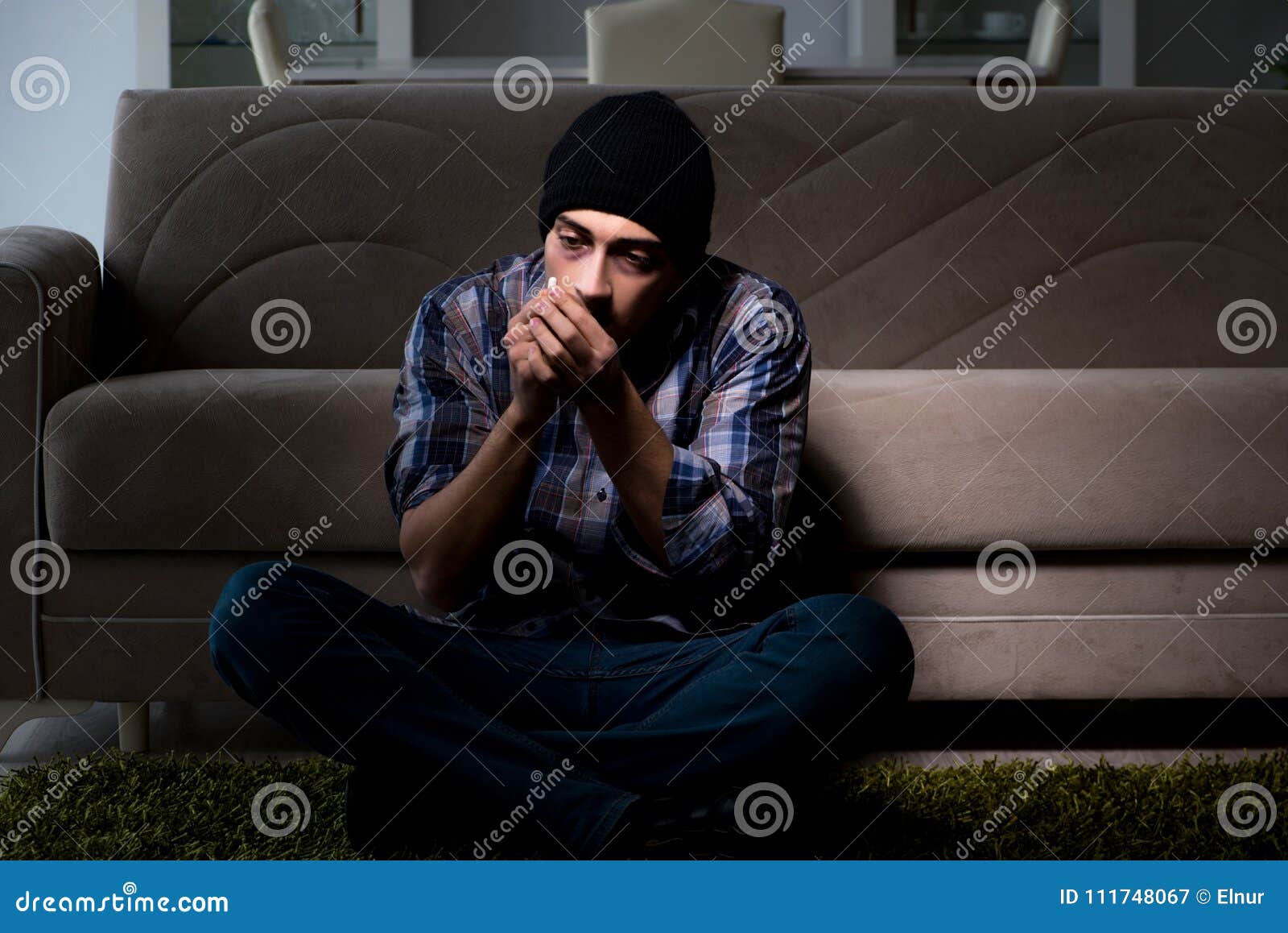 The Young Man in Agony Having Problems with Narcotics Stock Image ...