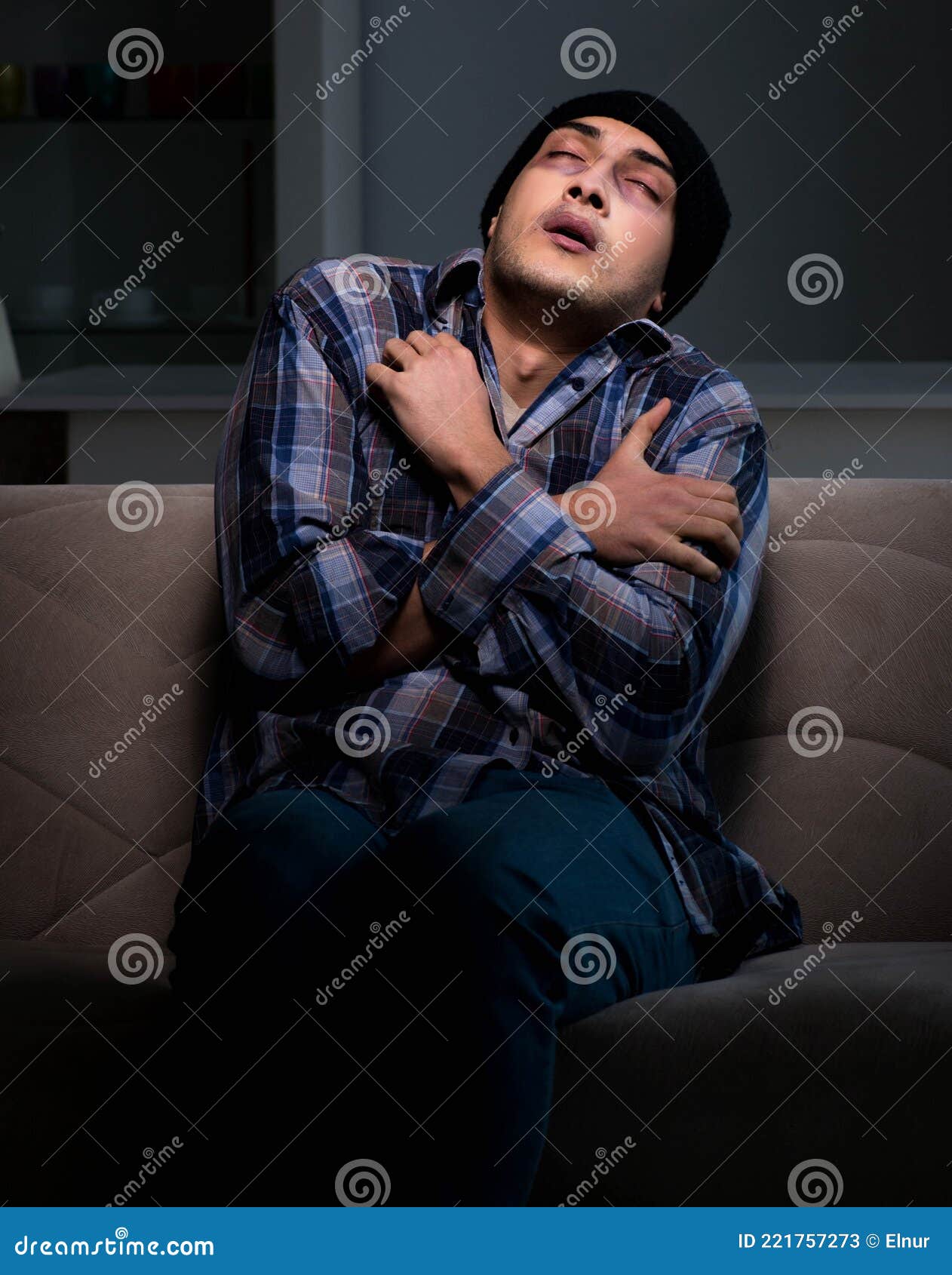 Young Man in Agony Having Problems with Narcotics Stock Image - Image ...